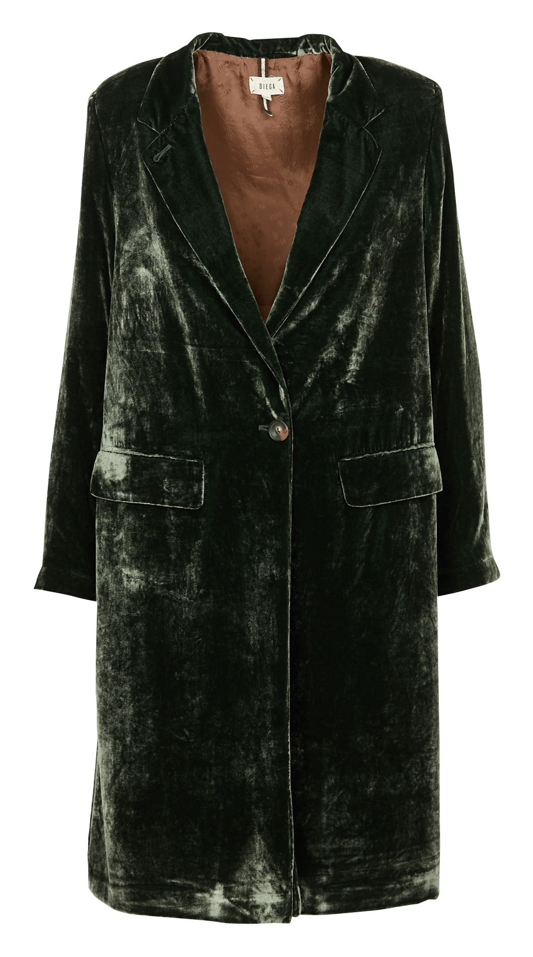 Weich Fallender Samtmantel Vert Diega - Damen | Place des Tendances