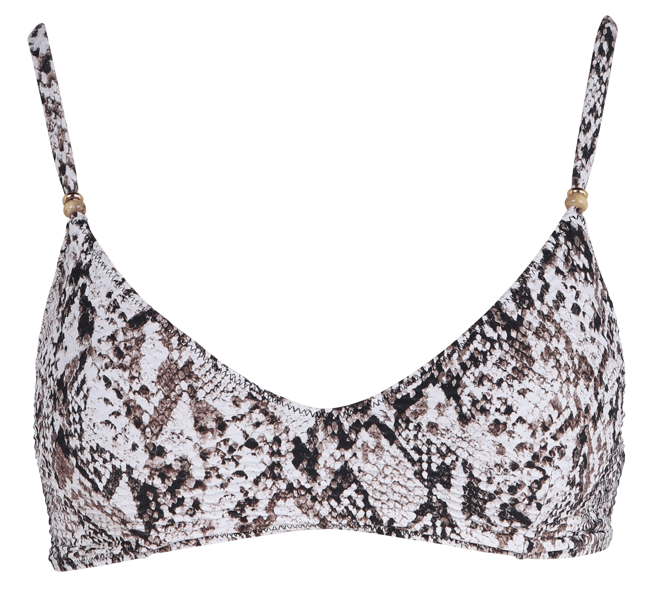 Snakeskin Print Triangle Bikini Top Ecru Banana Moon - Women | Place ...