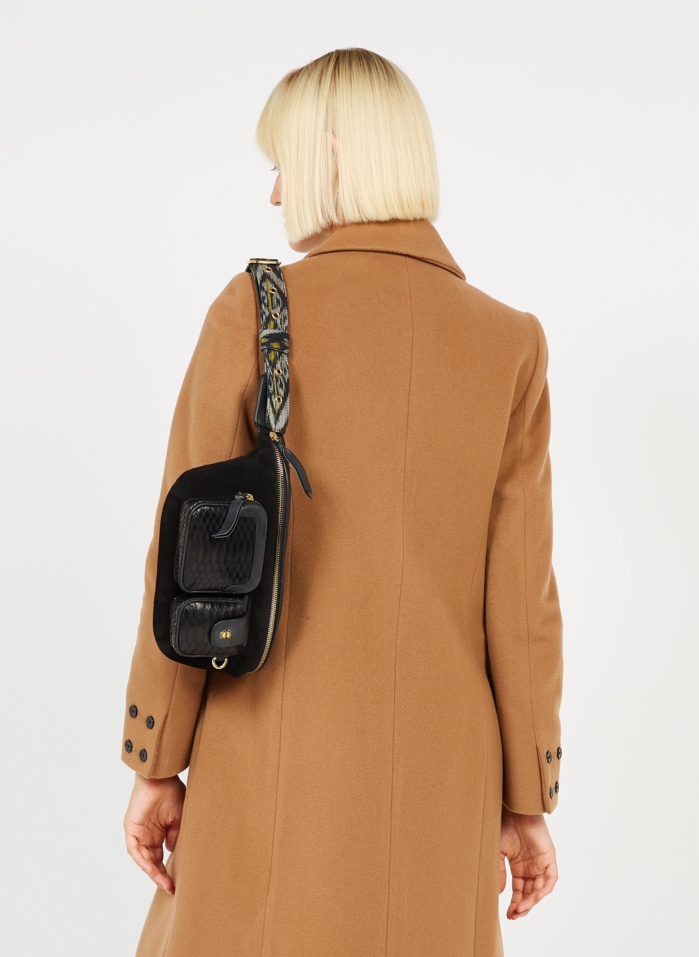 Snakeskin Waist Bag Python Noir Claris Virot - Women | Place des Tendances