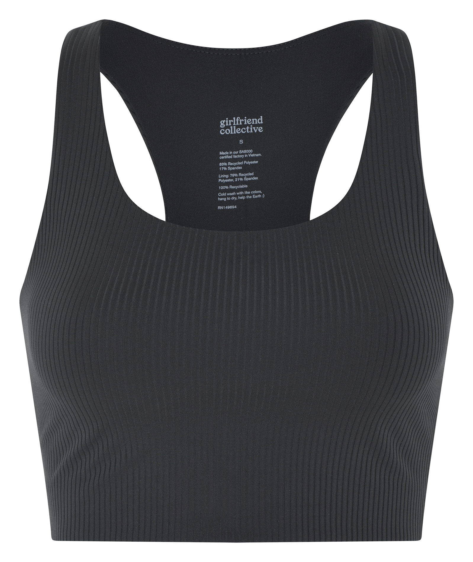 Paloma Racer-back Sports Bra Black Girlfriend Collective - Women - 1028 ...