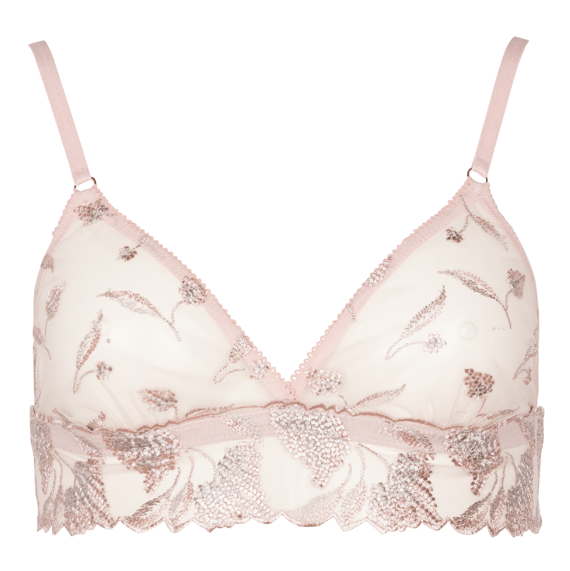 Lace Triangle Bra Rose Poudre Jolies Momes - Women | Place des Tendances