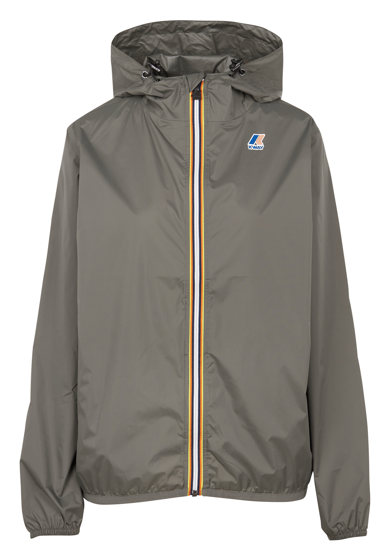 Screen-printed Windbreaker With Hood Green Black K-way - Women | Place ...