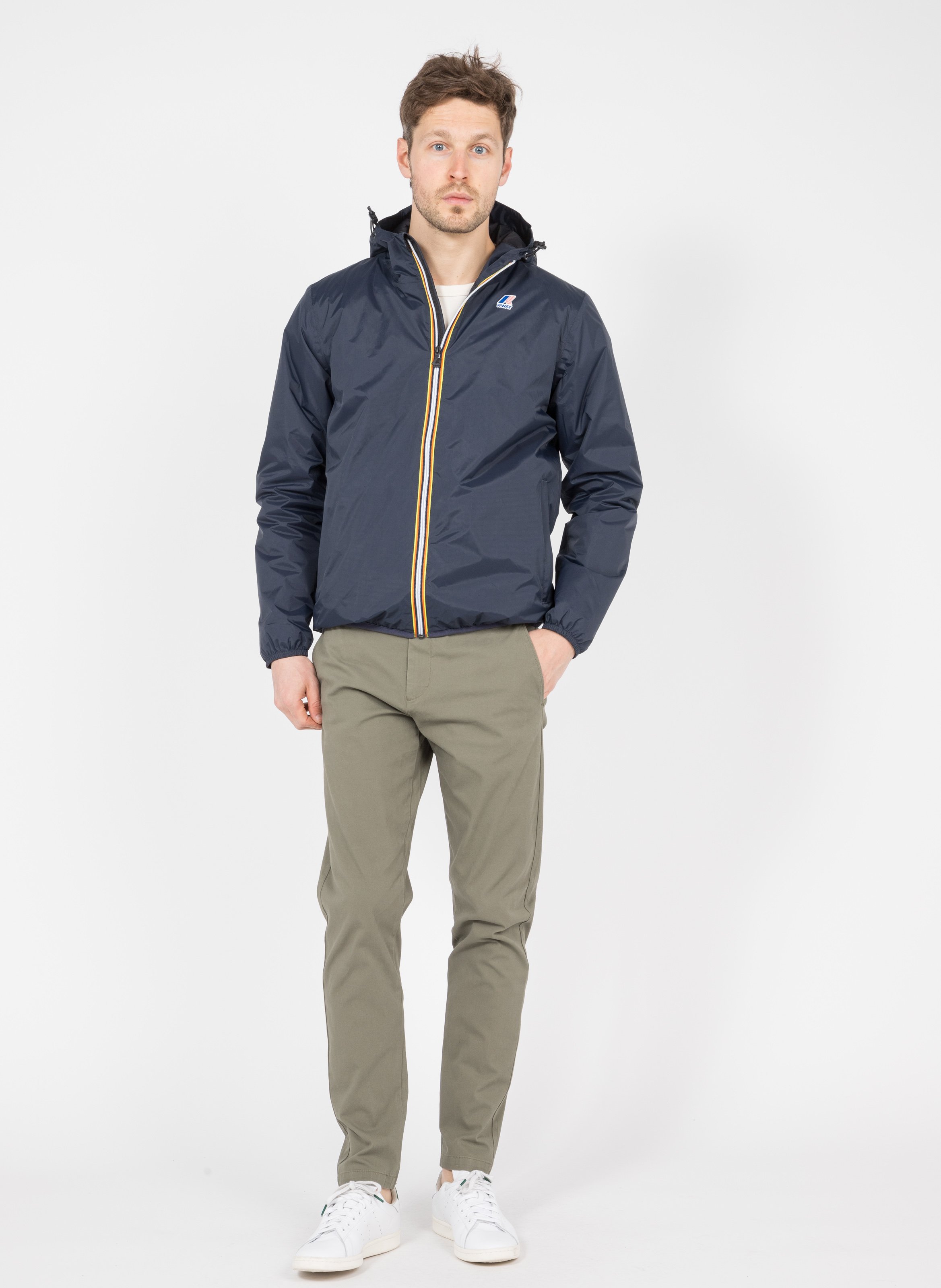 K-way Hooded Zip-up Jacket Depht Blue K-way - Men | Place des Tendances