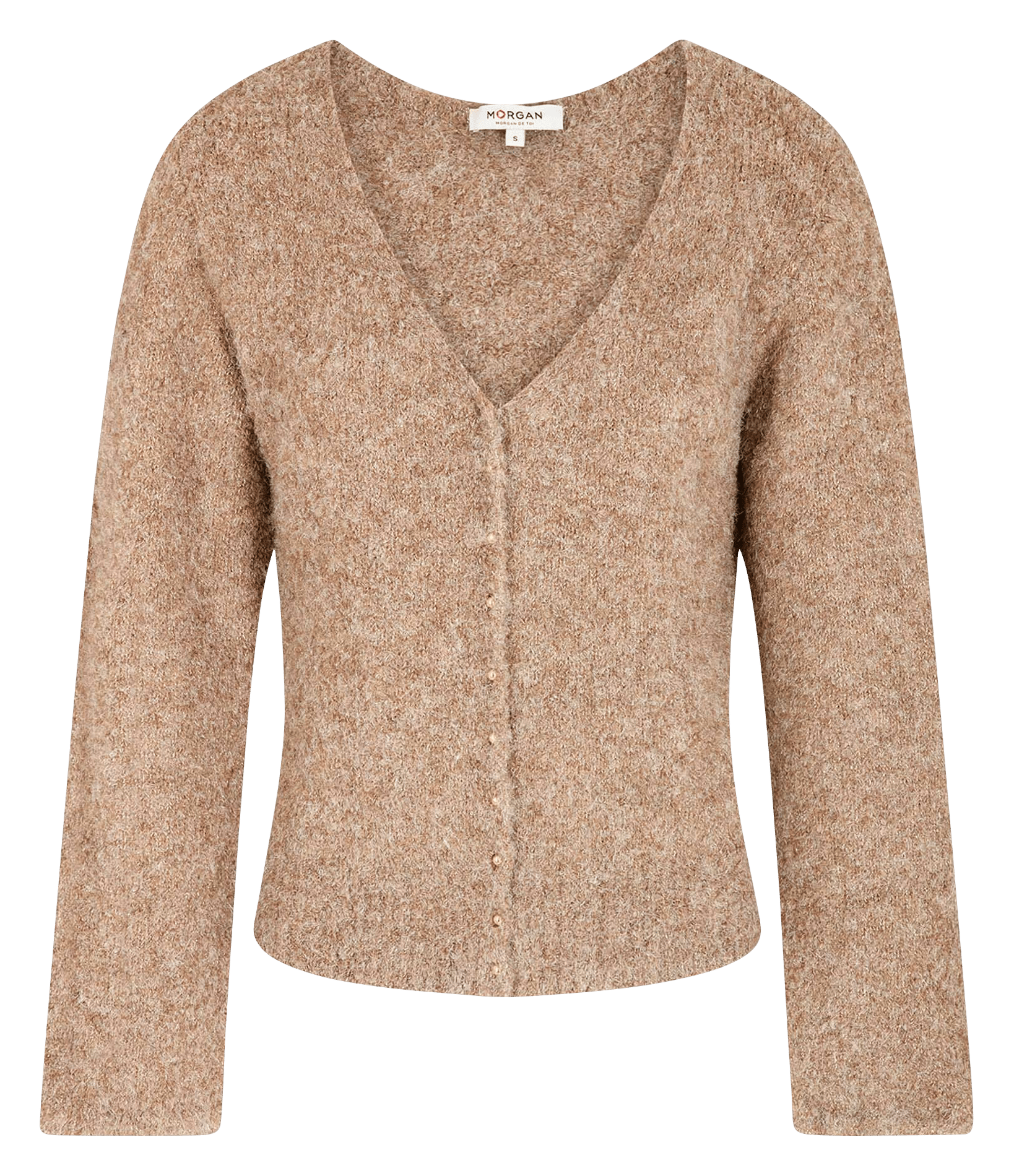 Long-sleeved Buttoned Cardigan Rafia Type Morgan - Women | Place des ...