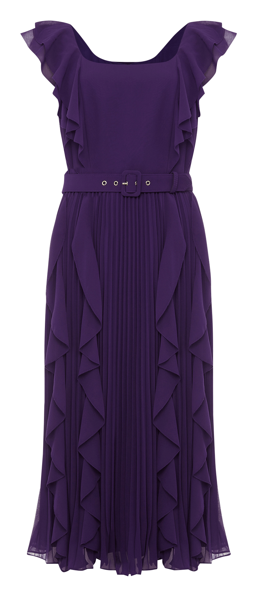 Boat-neck Ruffled Midi Dress Purple Phase Eight - Women | Place des ...