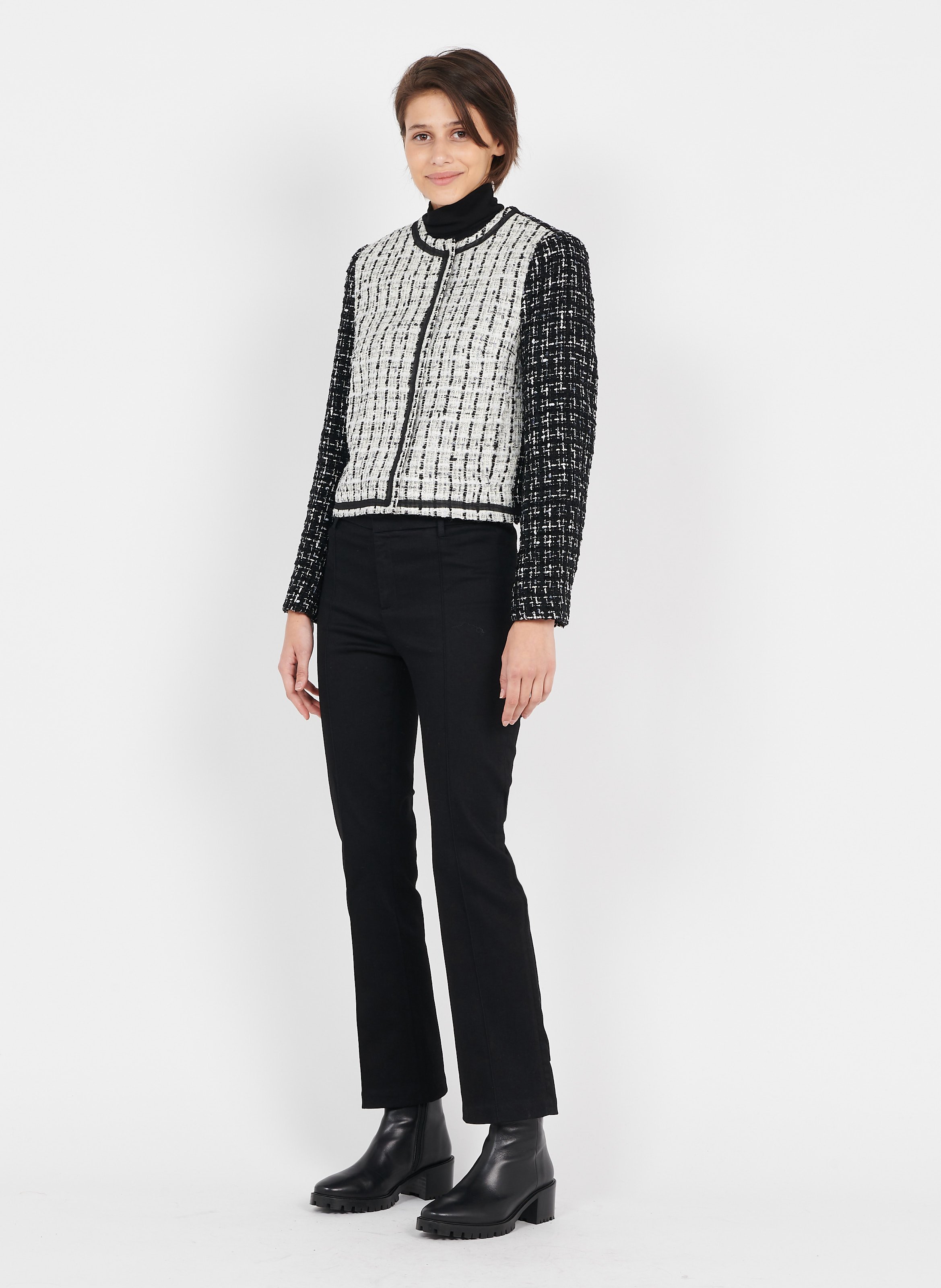 Curly Wool-blend Jacket W-b Boucle Karl Lagerfeld - Women | Place des ...