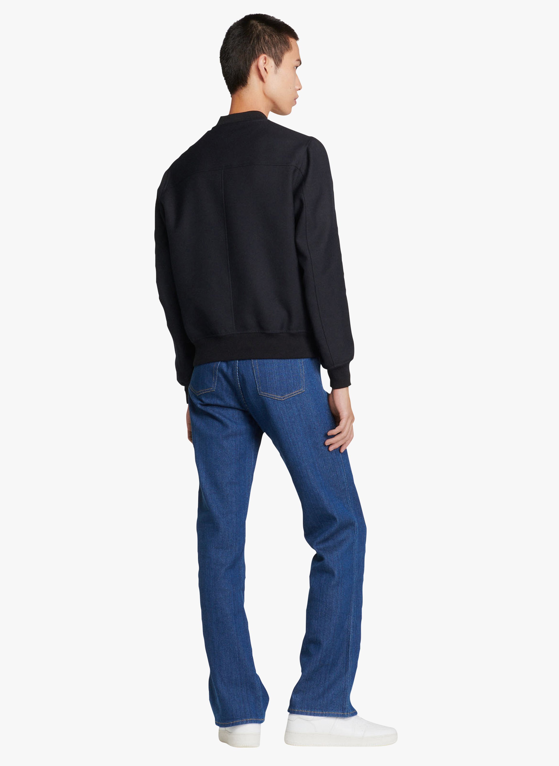 Wool Varsity Jacket Marine Sandro - Men | Place des Tendances