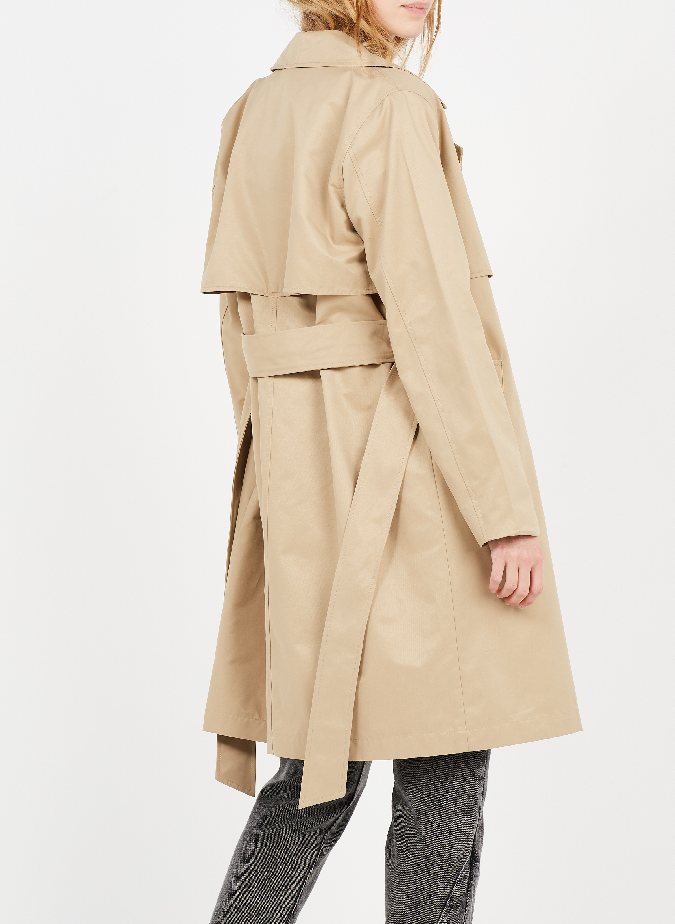 Belted Trench Coat With Tailored Collar Cornstalk Selected - Women ...