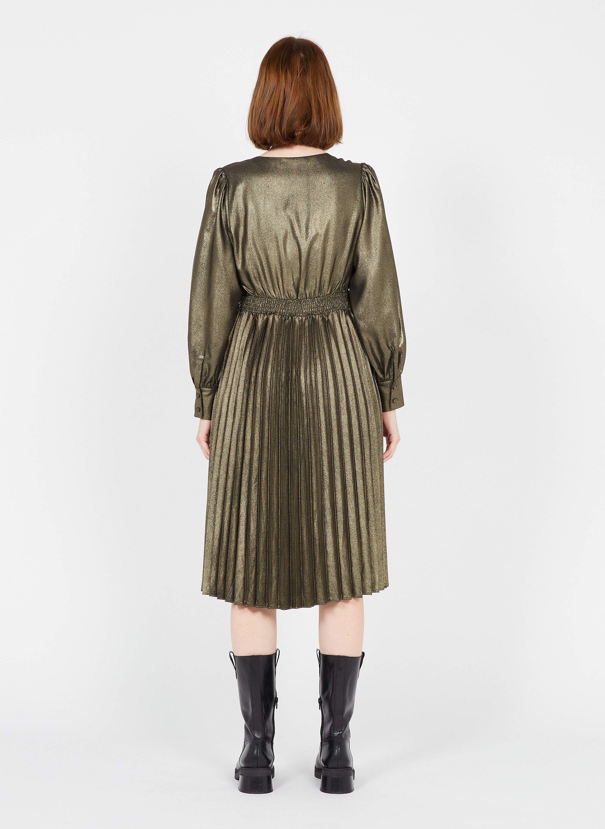 Metallic V-neck Midi Dress Or Suncoo - Women | Place des Tendances