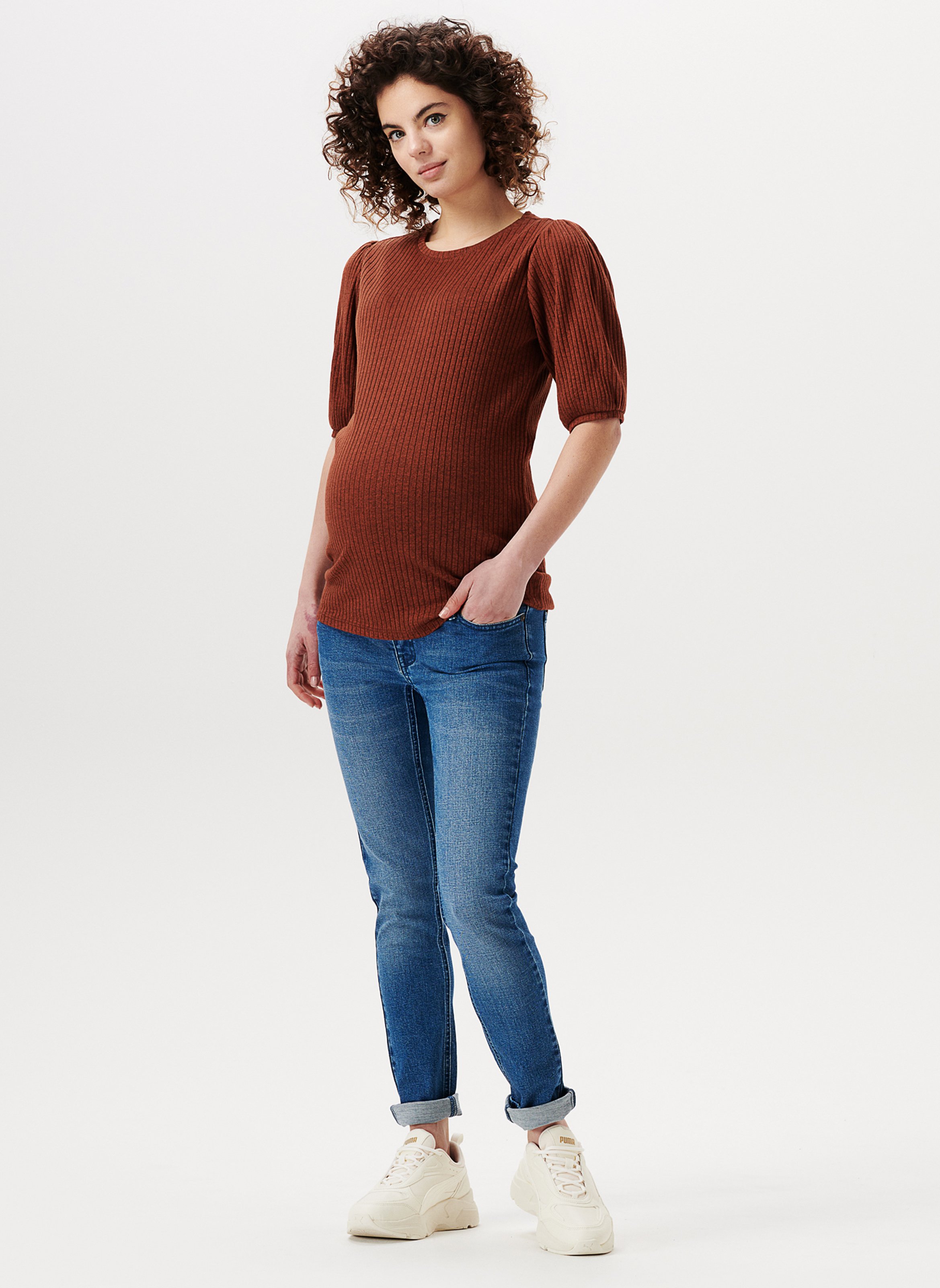 Puff-sleeve Maternity Top Rouge Supermom - Women | Place des Tendances