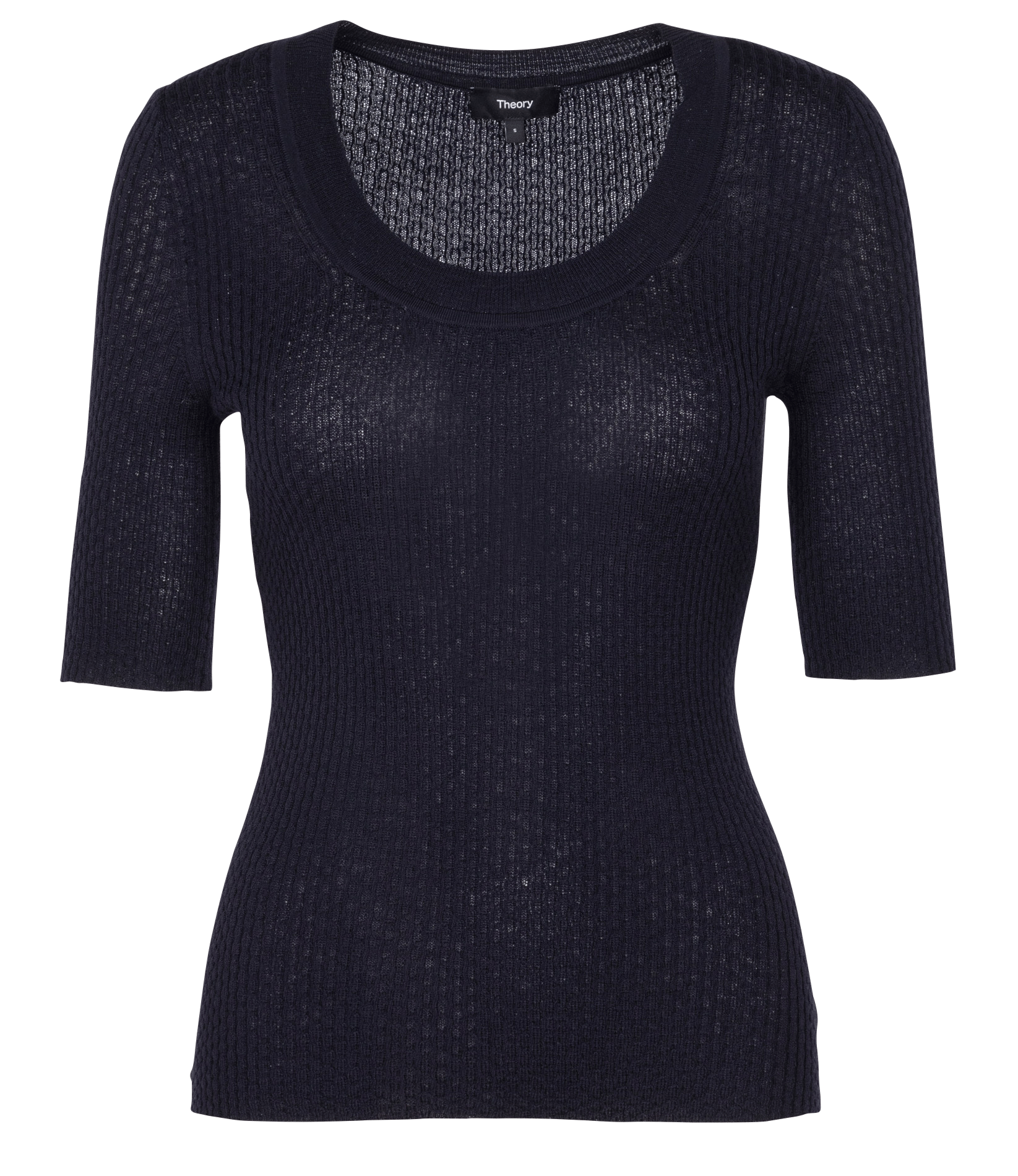 Sweater-look Wool Top Deep Navy Theory - Women - M0111747-G8E-DEEP NAVY ...