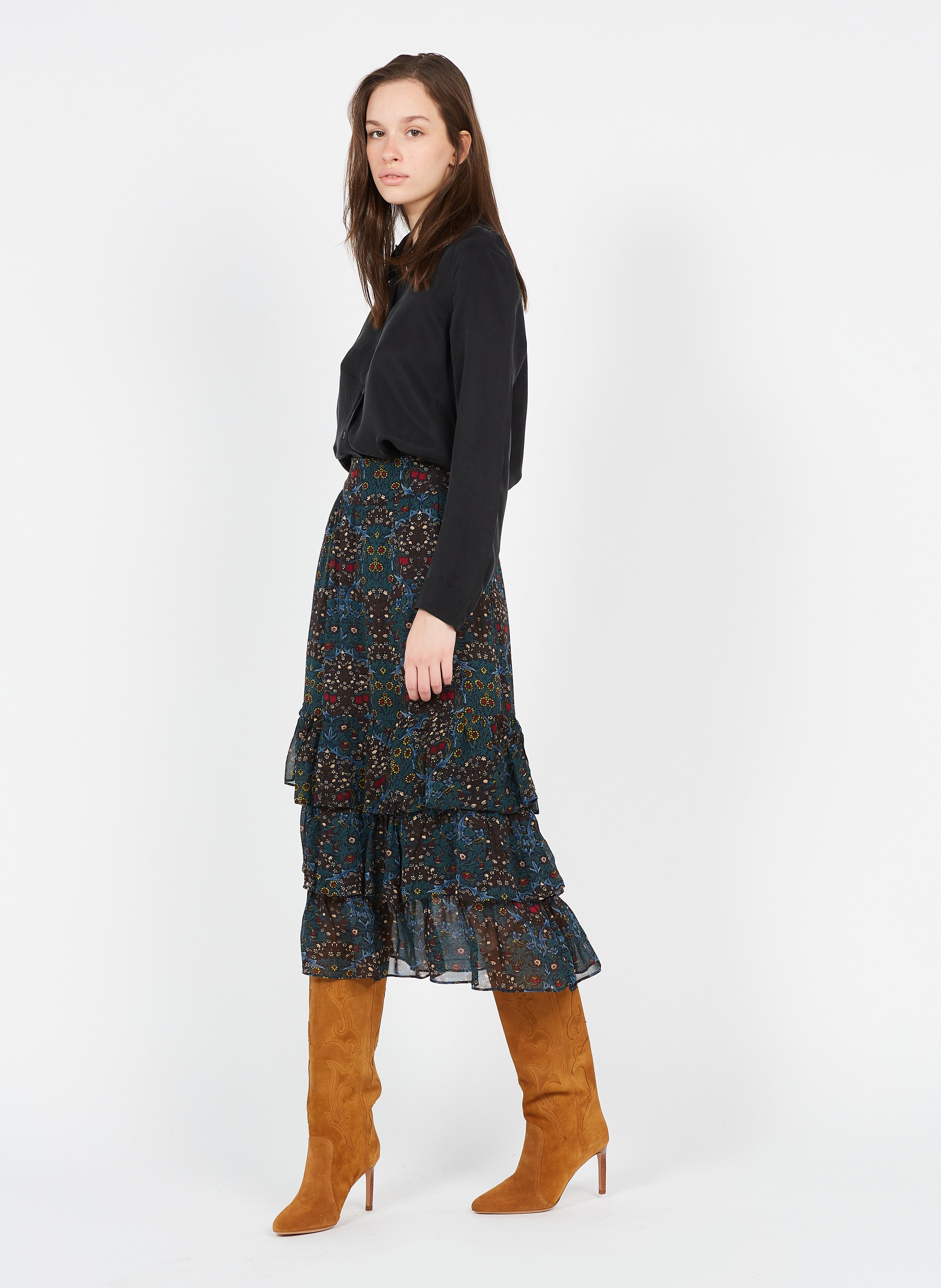 Bottes à Talon En Cuir Velours Cognac Ba & Sh - Femme | Place des Tendances