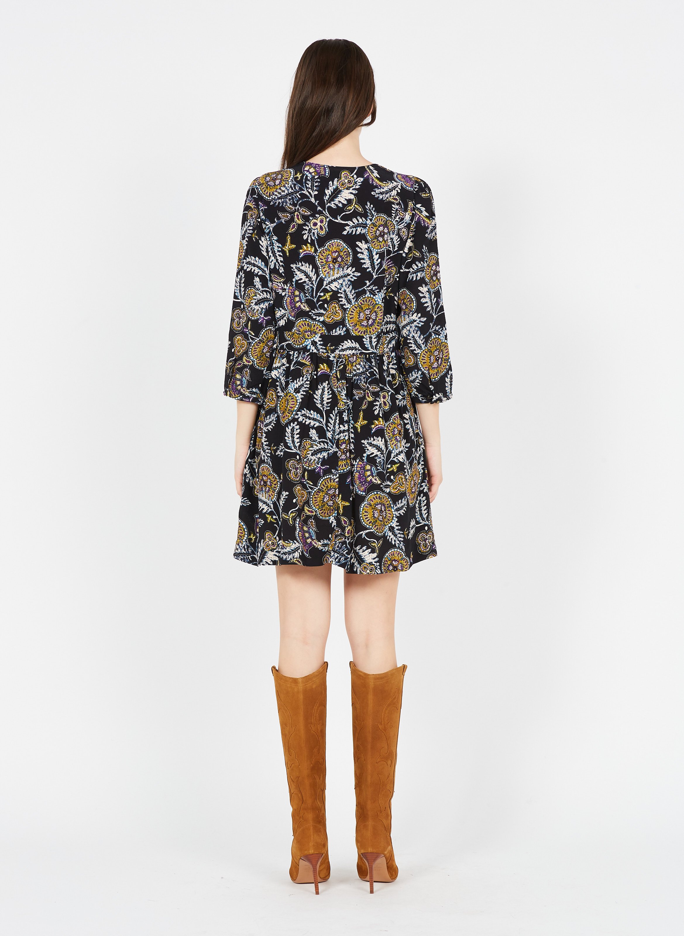 Bottes à Talon En Cuir Velours Cognac Ba & Sh - Femme | Place des Tendances
