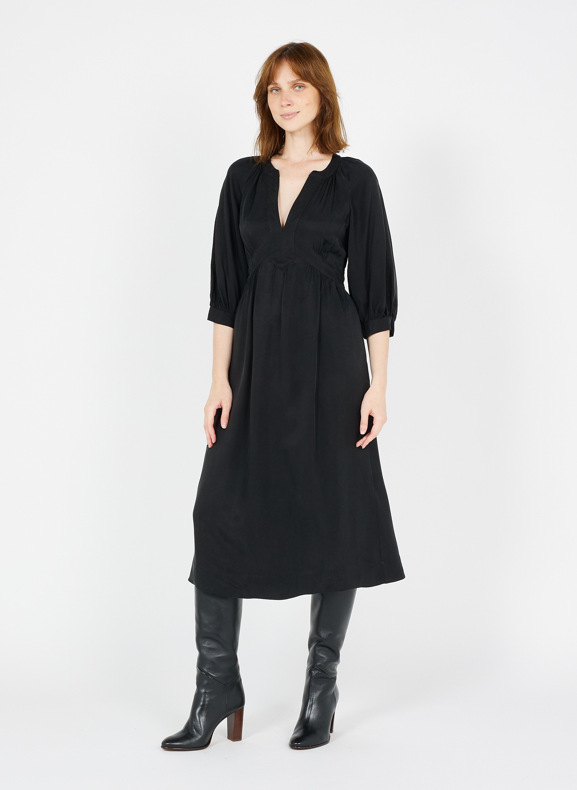 Bottes à Talon En Cuir Noir Ba & Sh - Femme | Place des Tendances