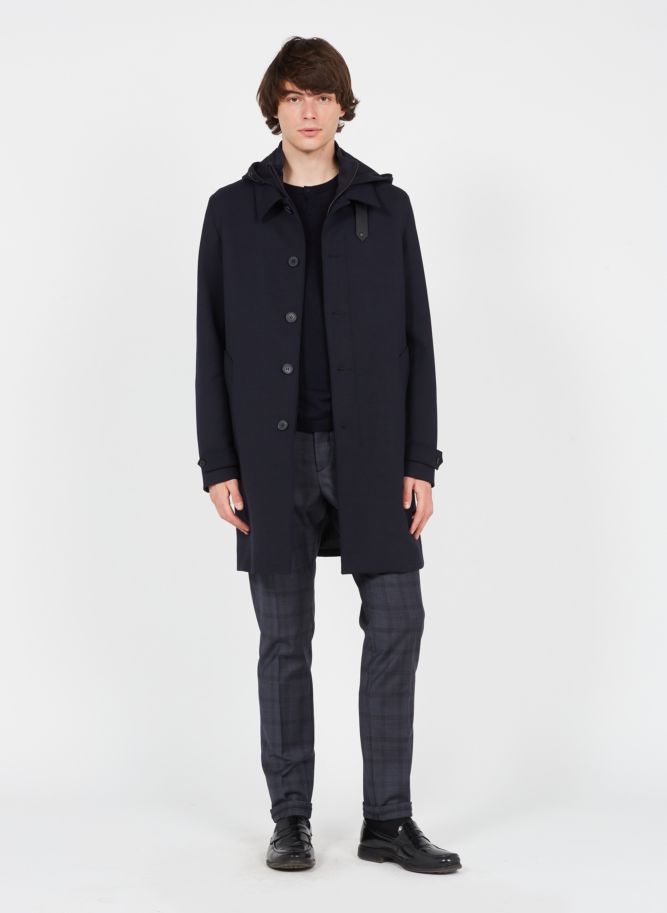 Trench Col Classique à Capuche Bleu Marine Ikks - Homme | Place des ...