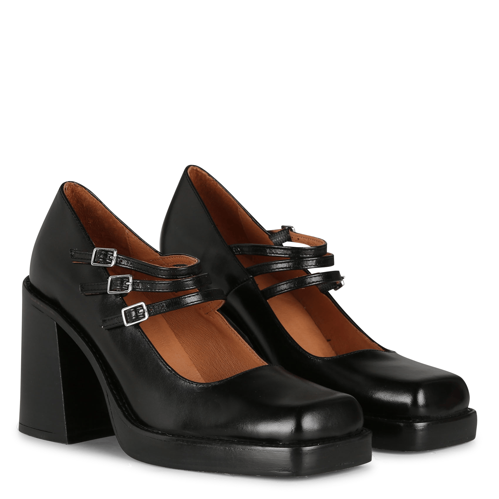 Babies à Talons En Cuir Noir Jonak - Femme | Place des Tendances