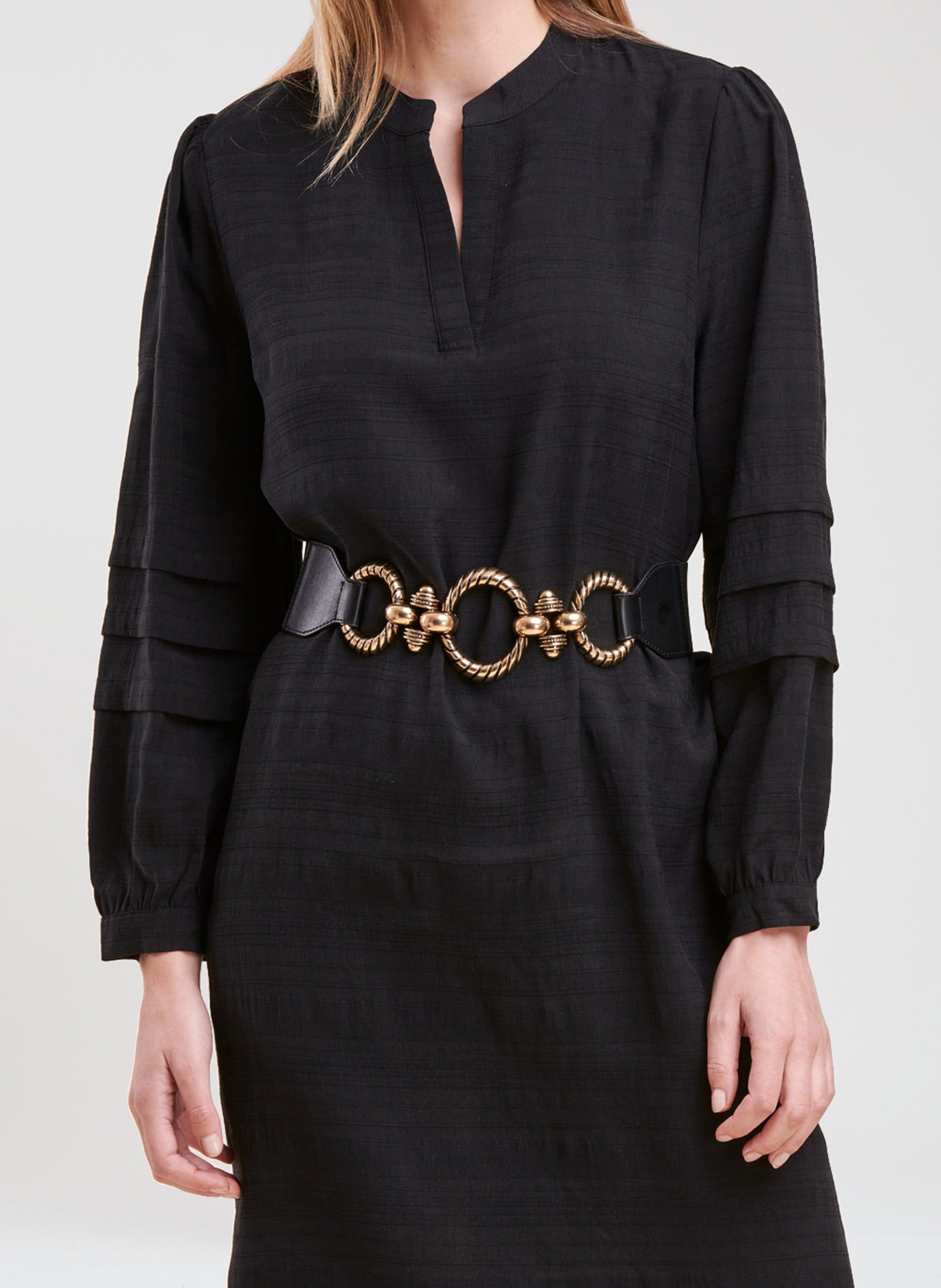 Ceinture élastique à Boucle Baroque Noir La Fee Maraboutee - Femme | Place des Tendances