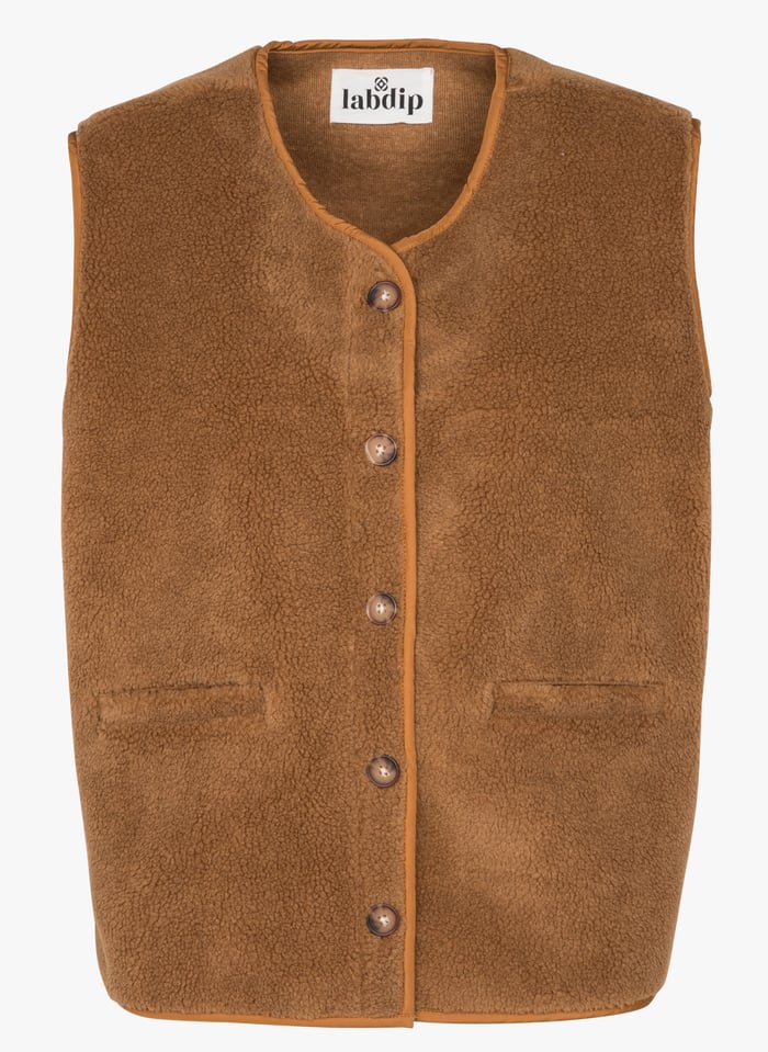 Gilet Sherpa Sans Manche Macchiato Lab Dip Femme Place Des Tendances