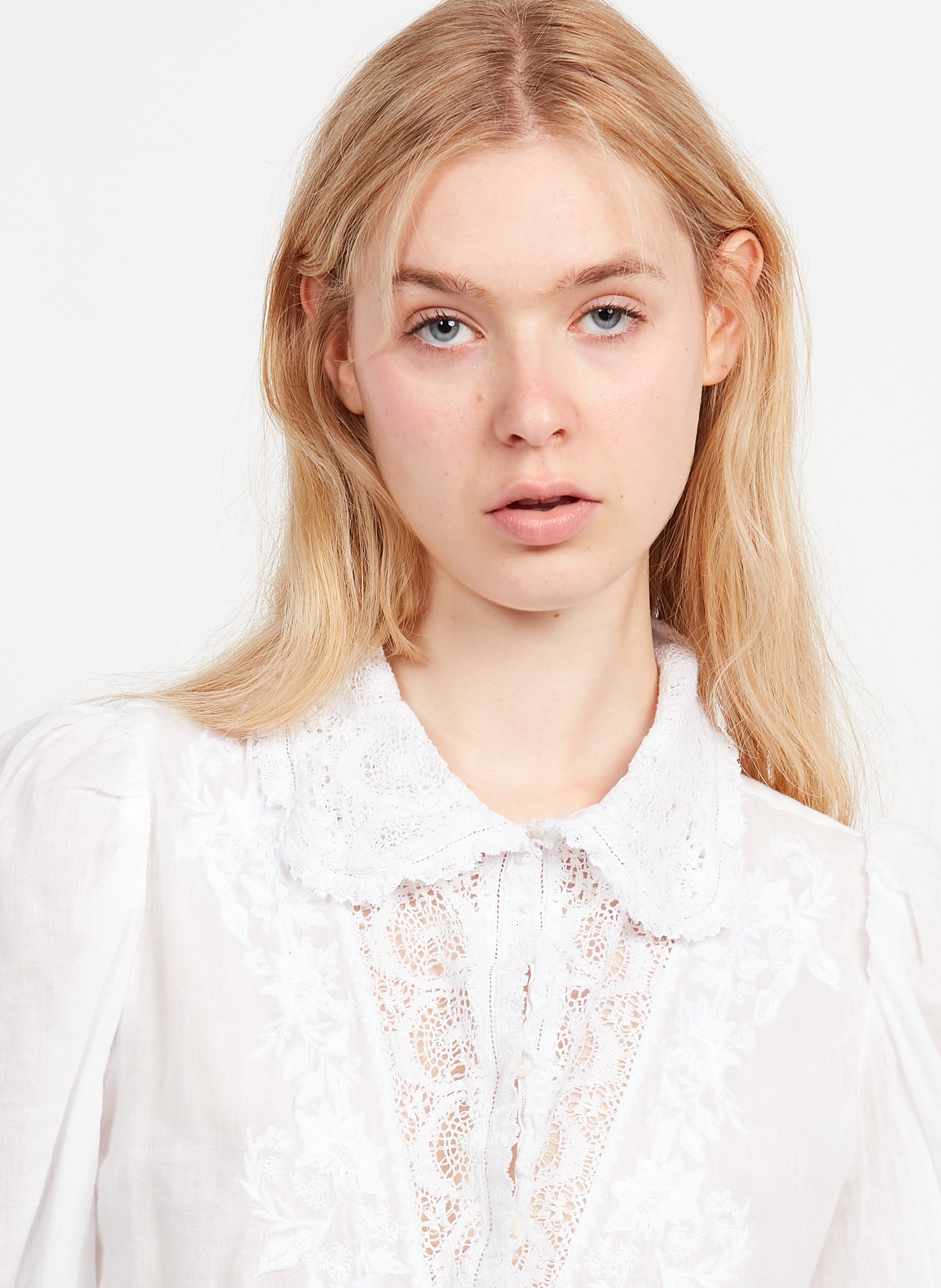 Chemise Col Claudine En Coton White Laurence Bras - Femme | Place des ...