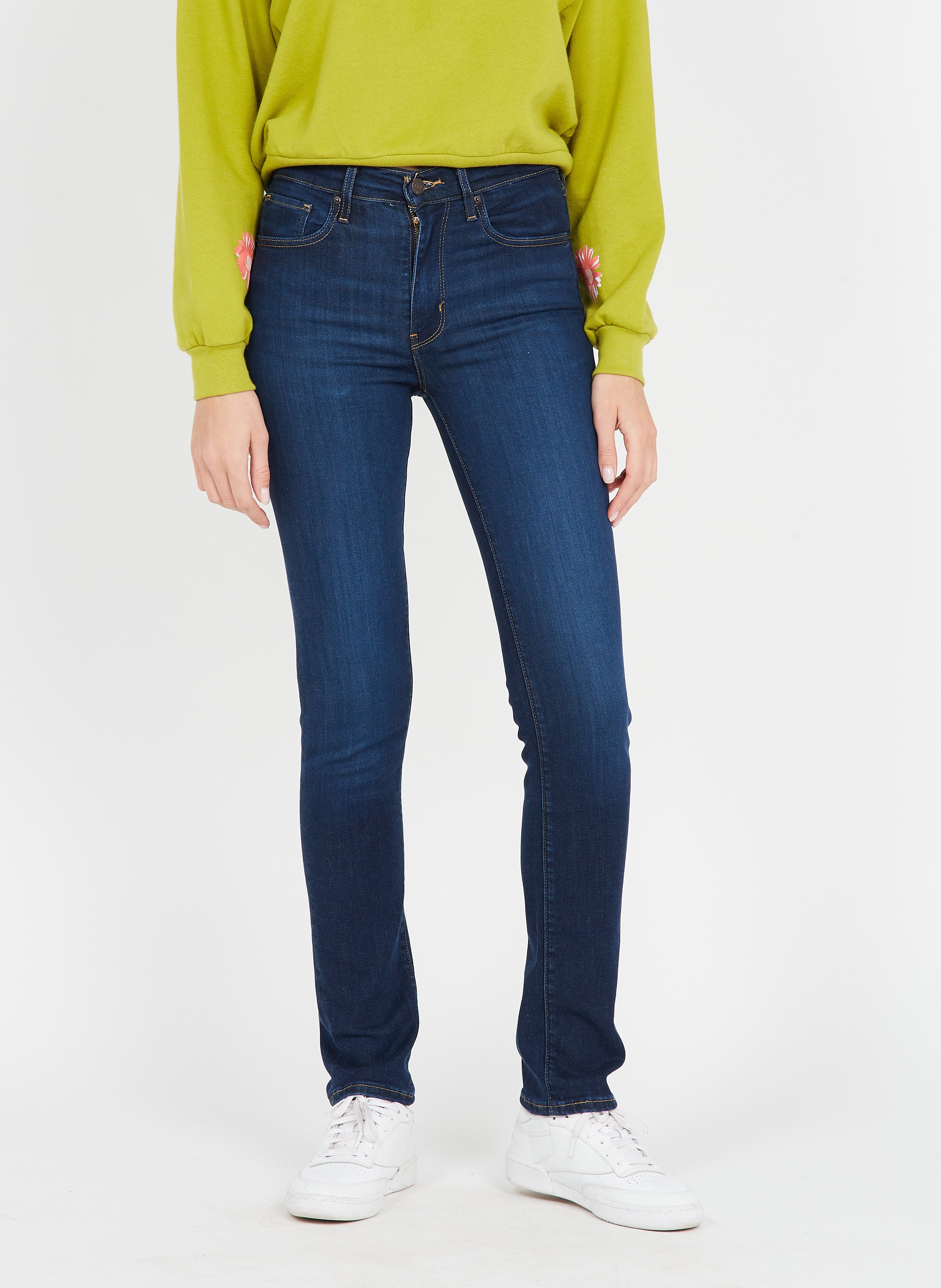 Jean 724 High Rise Slim Straight Bleu Levi's - Femme | Place des Tendances