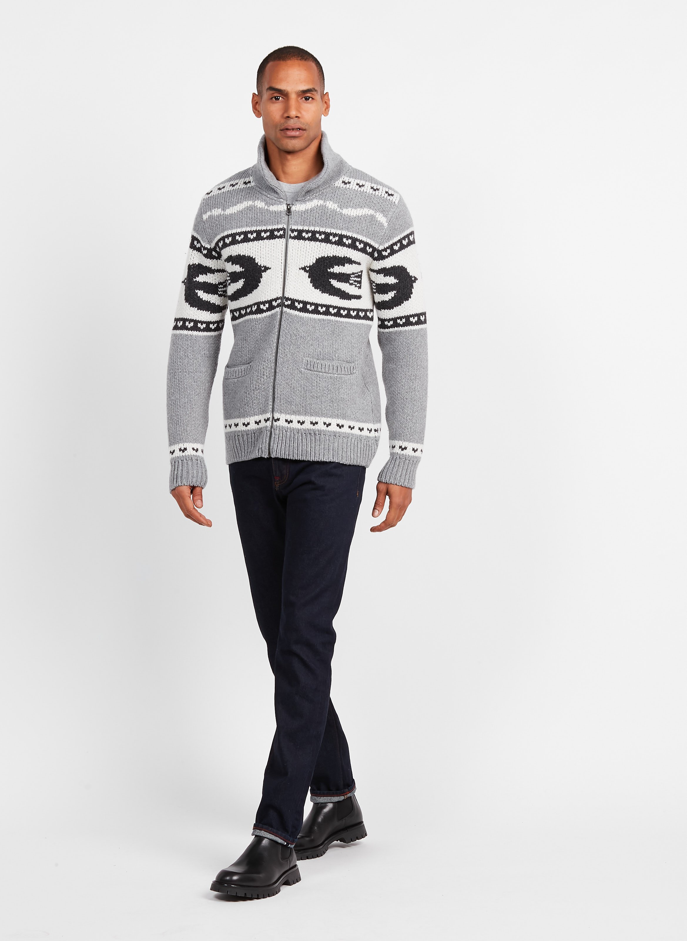 Vest Van Wolmix Met Rits Gris Olow - Heren | Place des Tendances