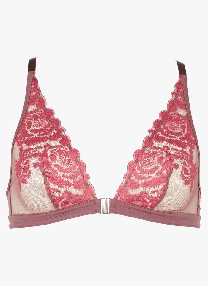 Non Wired Lace Triangle Bra Burgundy Maison Lejaby Women Place Des Tendances
