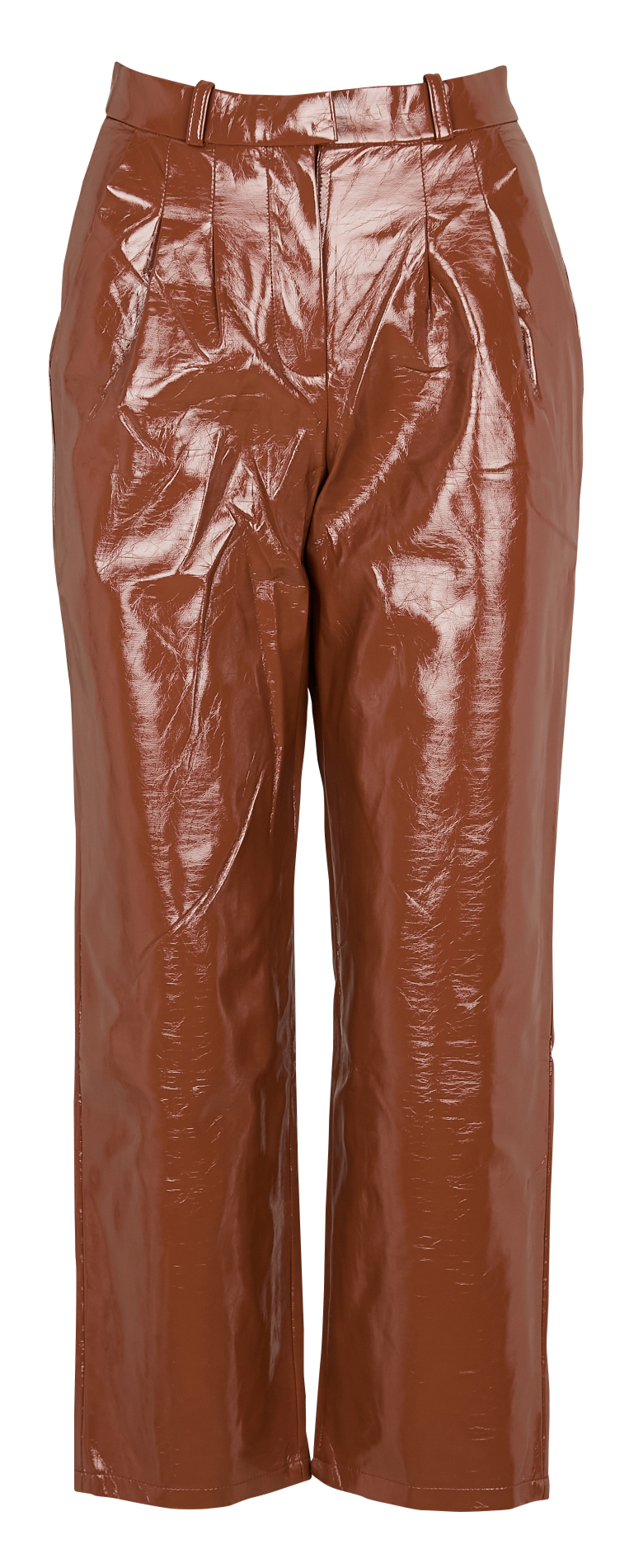 Straight Vinyl Effect Pants Pecan Marie Sixtine - Women - A4681-PECAN ...