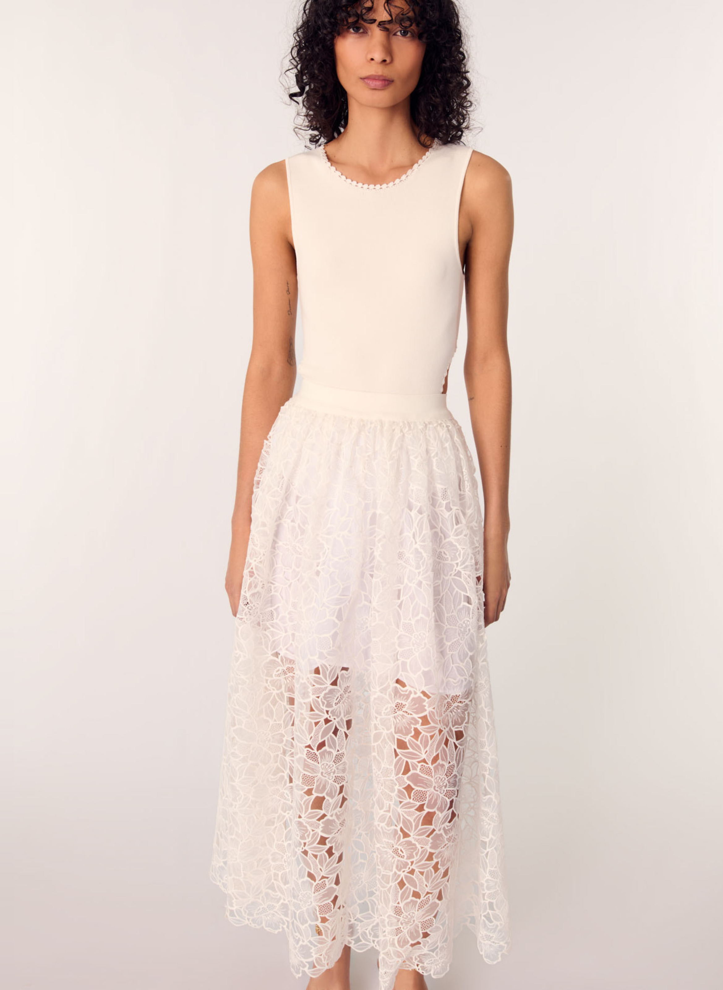 Body côtelé Blanc Maje - Femme MFPBD00026 | Place des Tendances