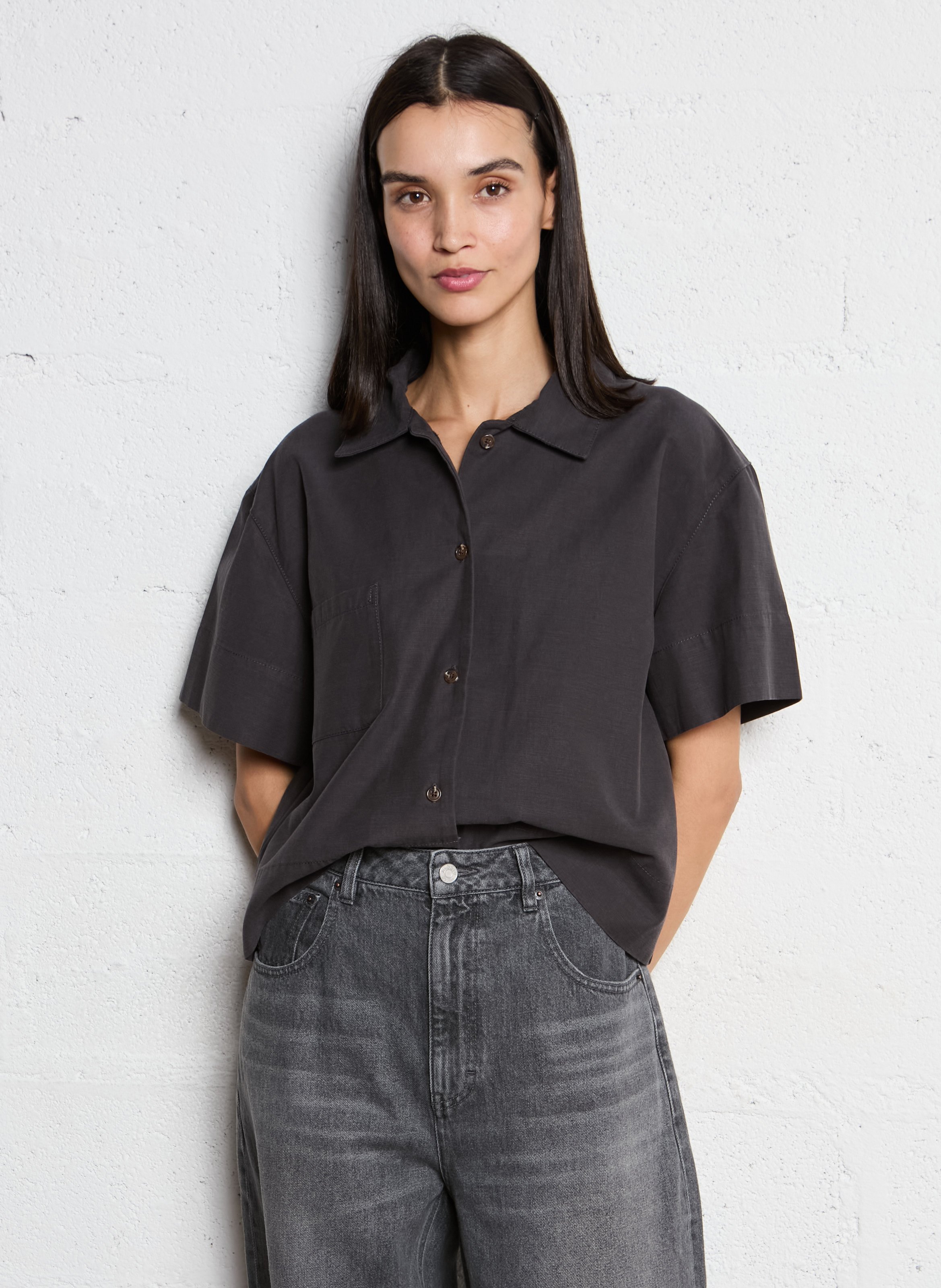 Short straight buttoned shirt Carbone Lab Dip - Women PO1394 | Place ...