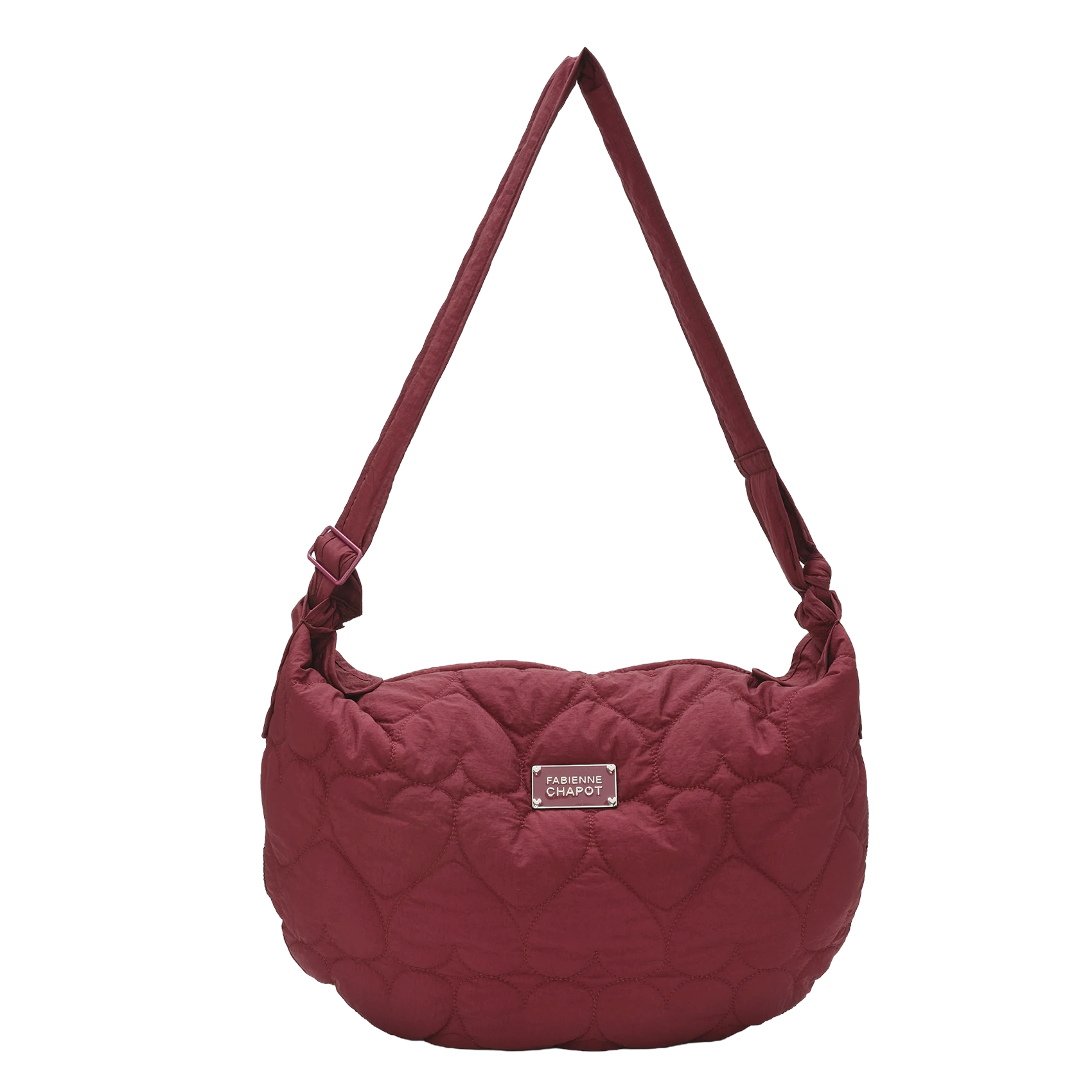 Quilted heart crossbody bag Deep burgundy Fabienne chapot - Women ACCBGS10 | Place des Tendances