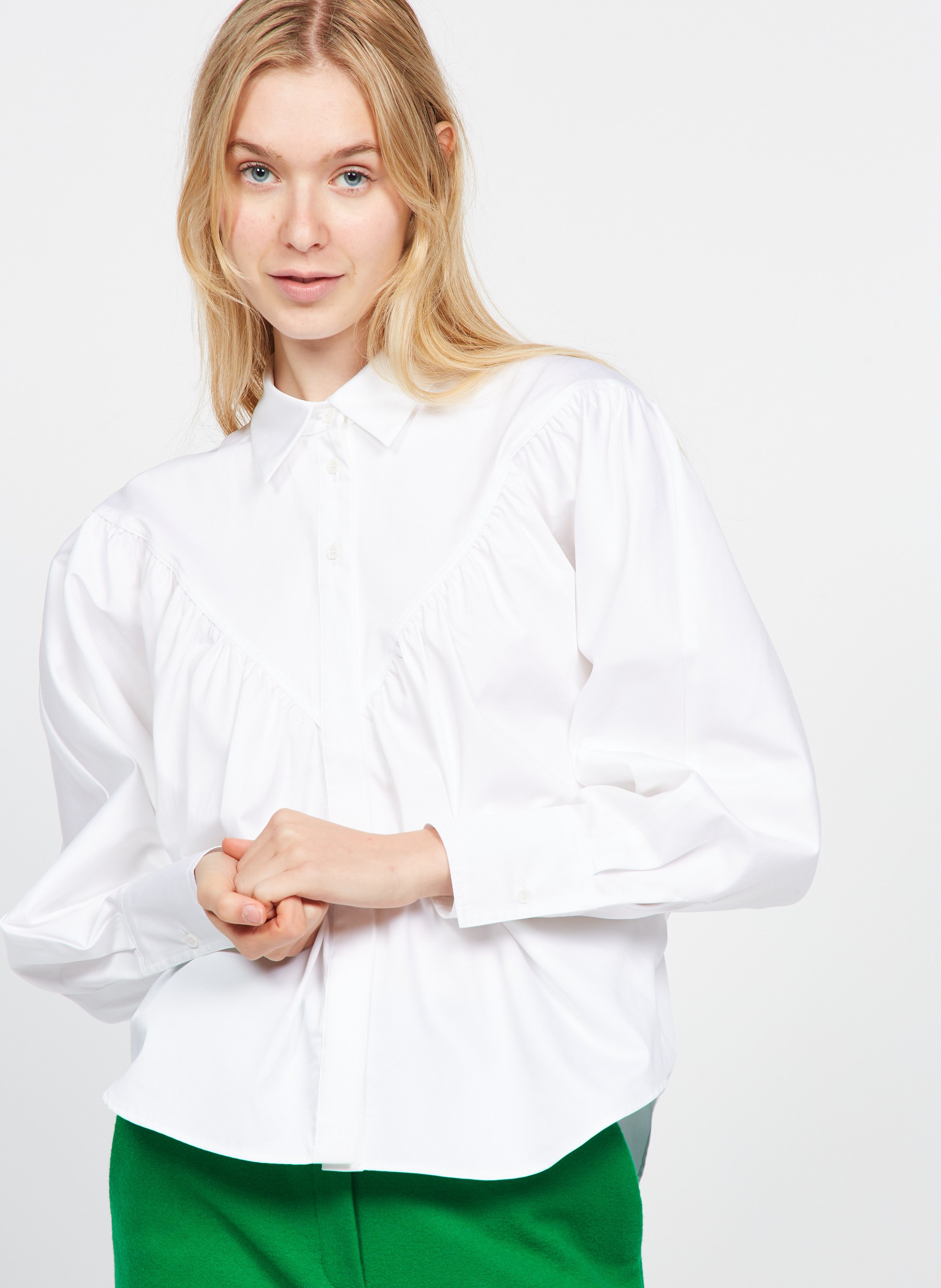 Weite Bluse Mit Klassischem Kragen Optical White Collectors Club ...