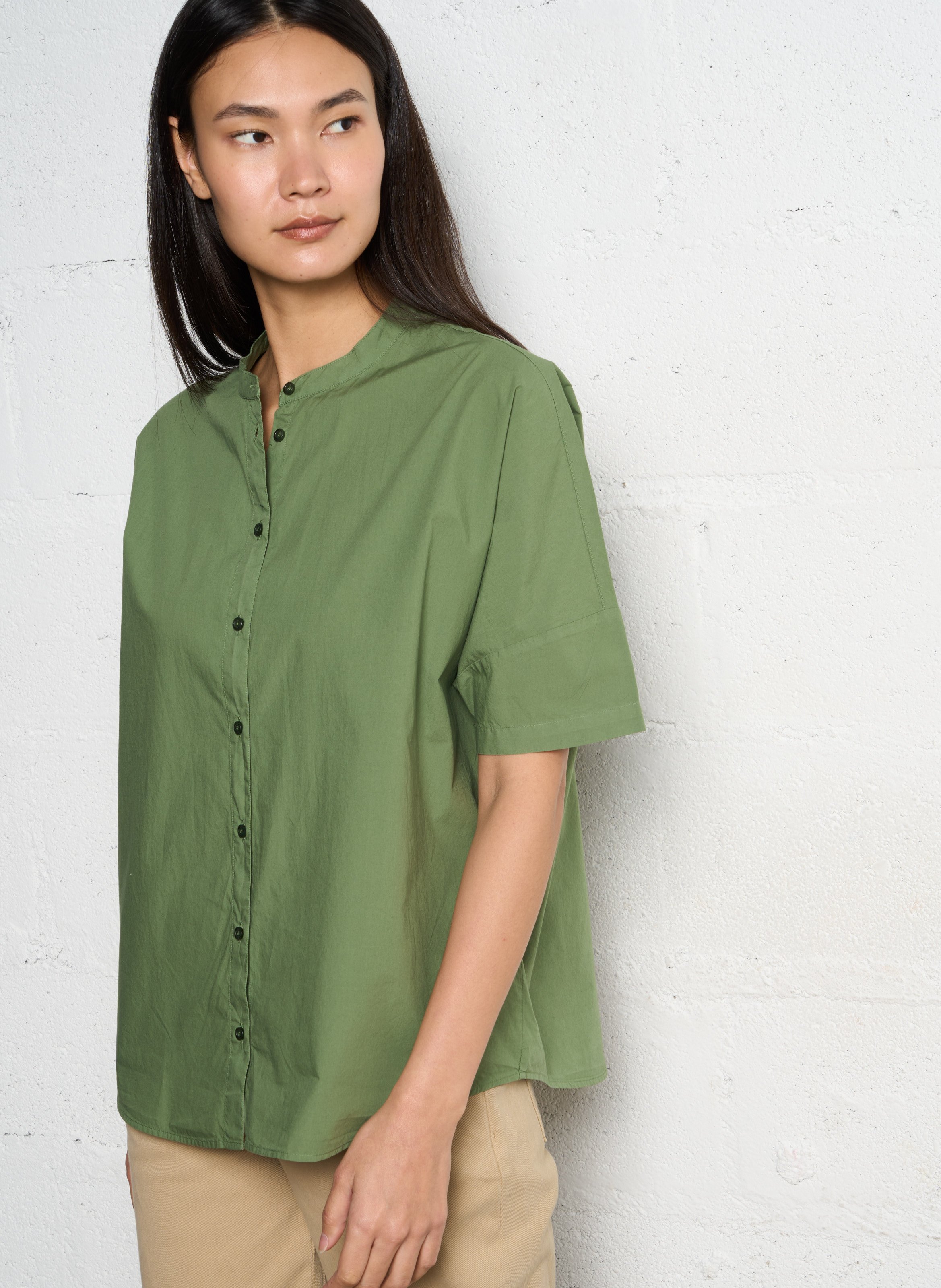 Chemise col rond en coton Lanica Trefle Bensimon - Femme F01777A01125 ...