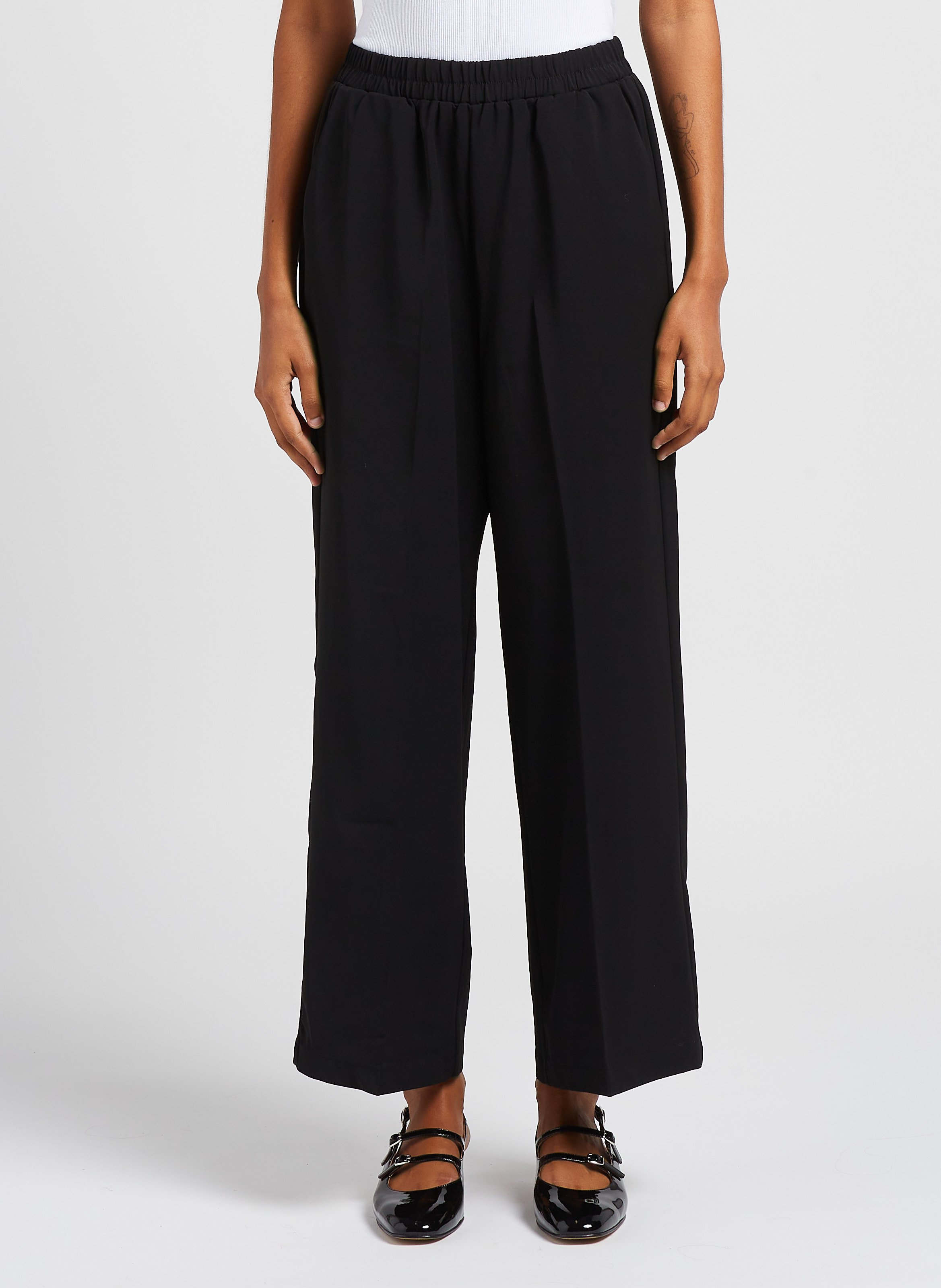 Fluid Wide-leg Pants With High Waist Noir Grace Et Mila - Women | Place ...