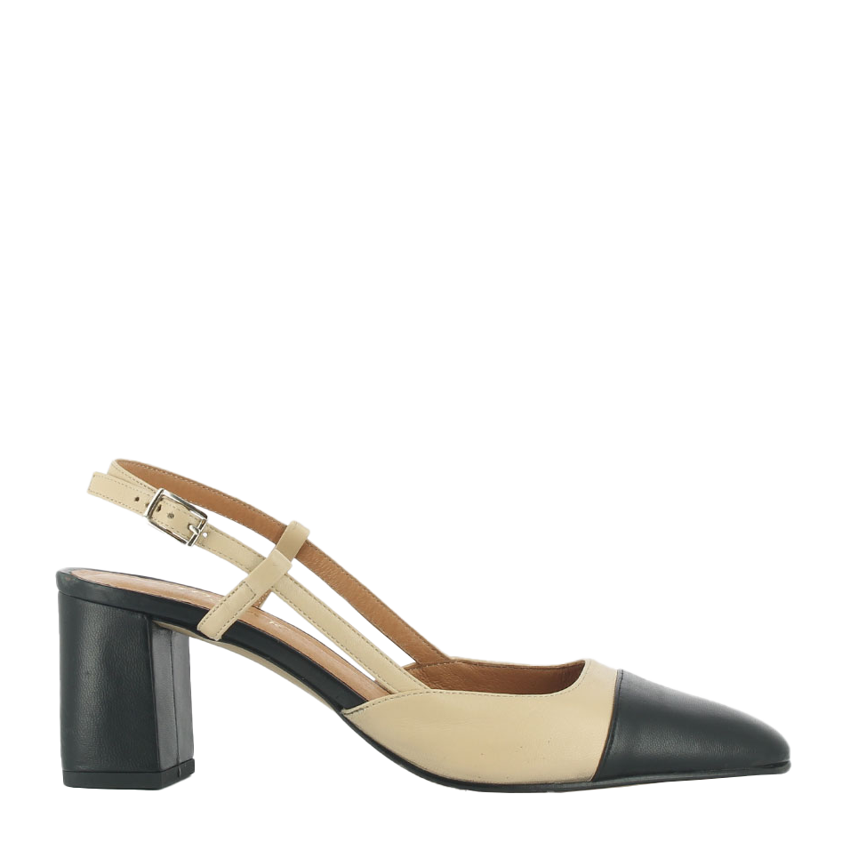 Patent Leather Slingbacks Noir Beige Jonak - Women - 264-DHAPOP VERNIS ...