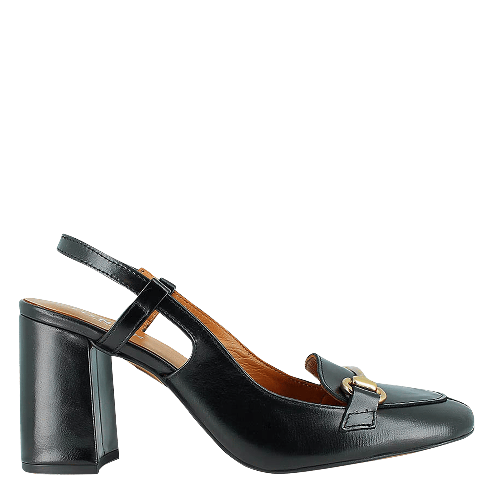 Leather slingbacks Noir Jonak - Women 429-BASEL CUIR | Place des Tendances