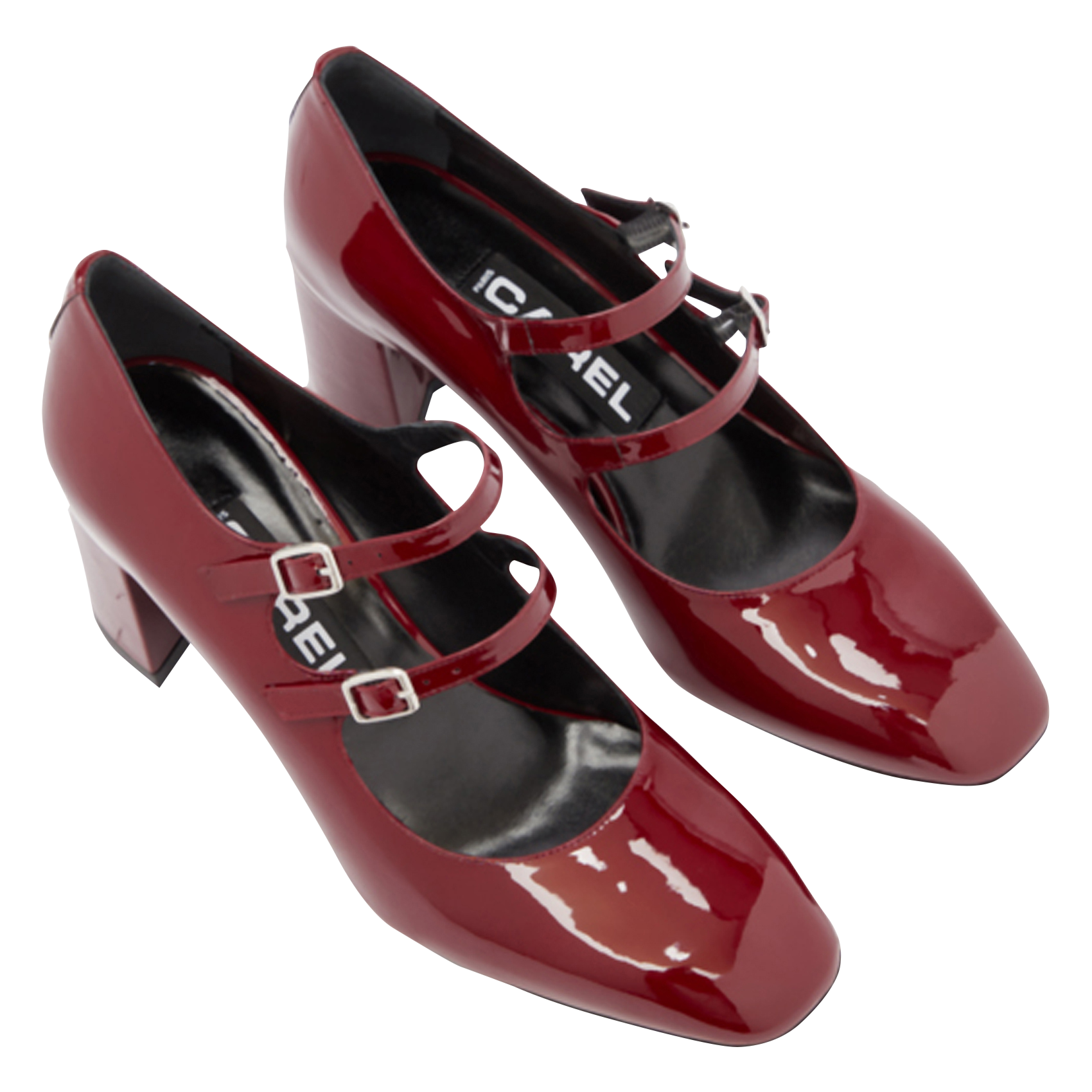 Leren Mary-janes Met Hak Cuir Vernis Bordeaux Carel - Dames | Place des ...