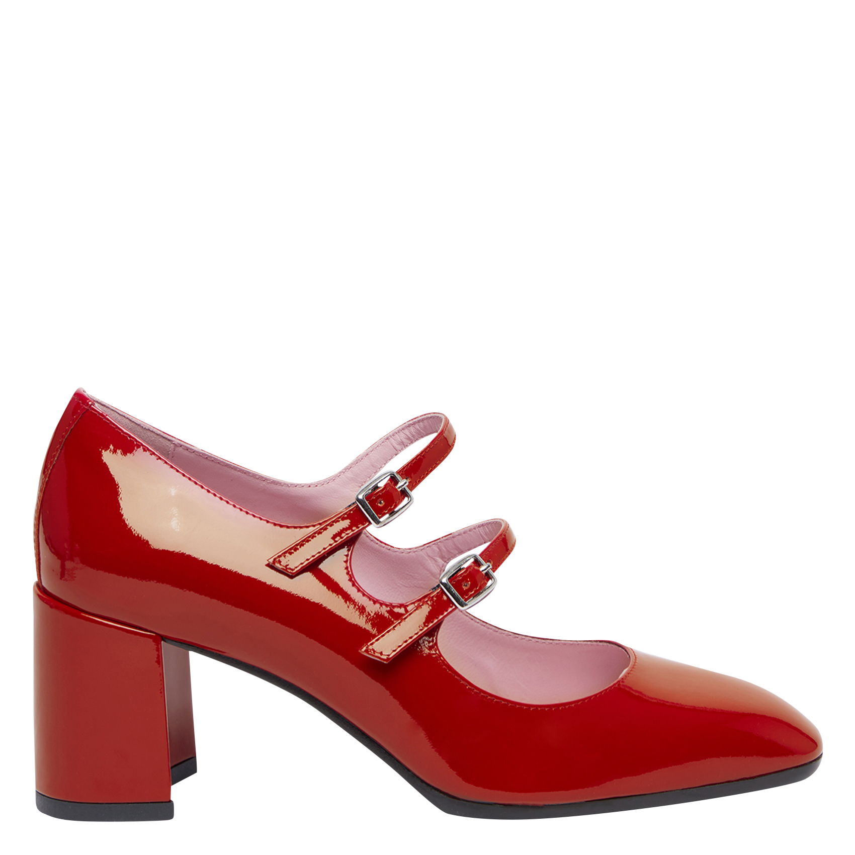 Leren Mary-janes Met Hak Cuir Vernis Rouge Carel - Dames | Place des ...