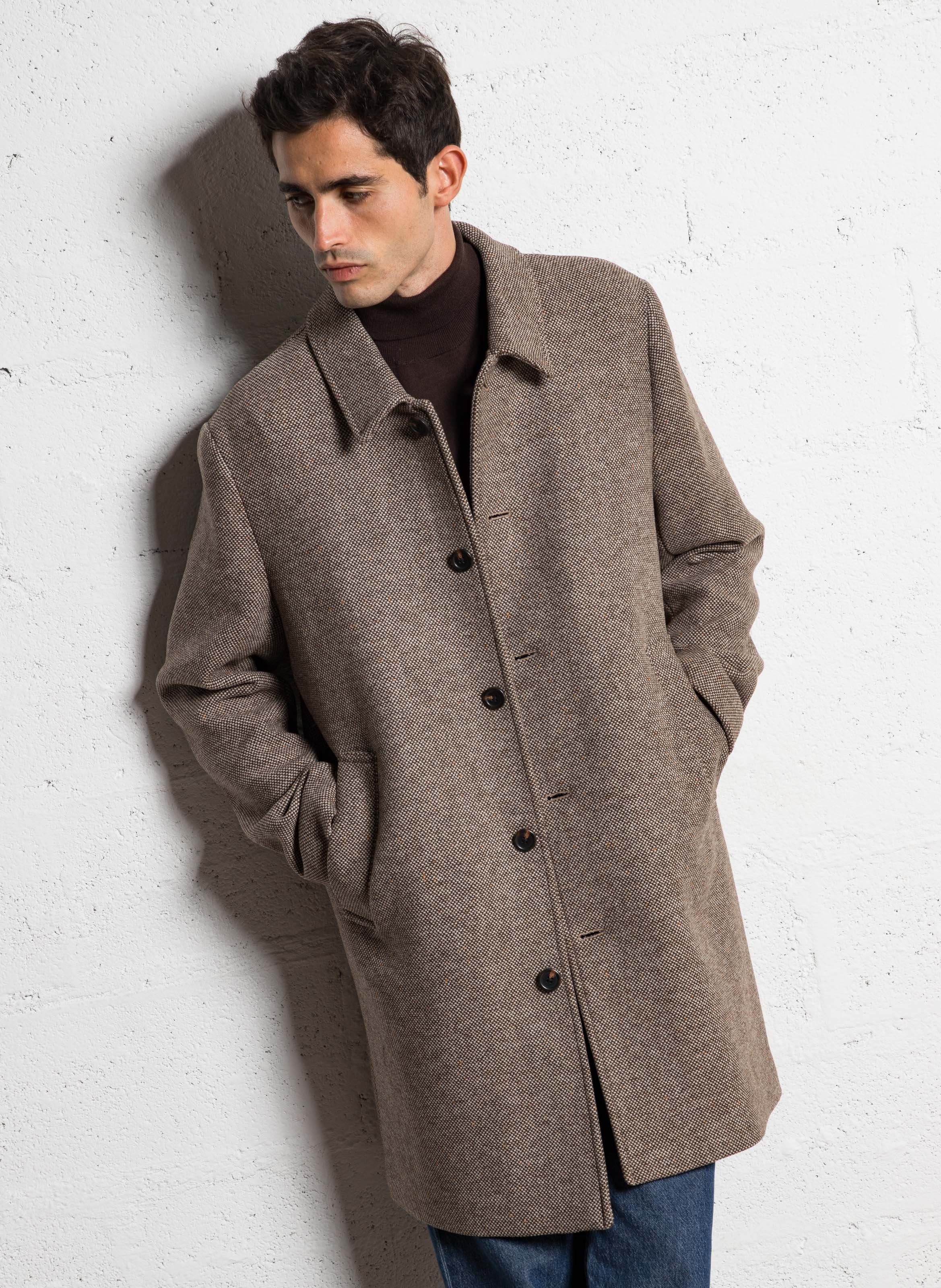 Classic-collar Wool-mix Coat Demitasse Selected - Men - 16089348-19 ...
