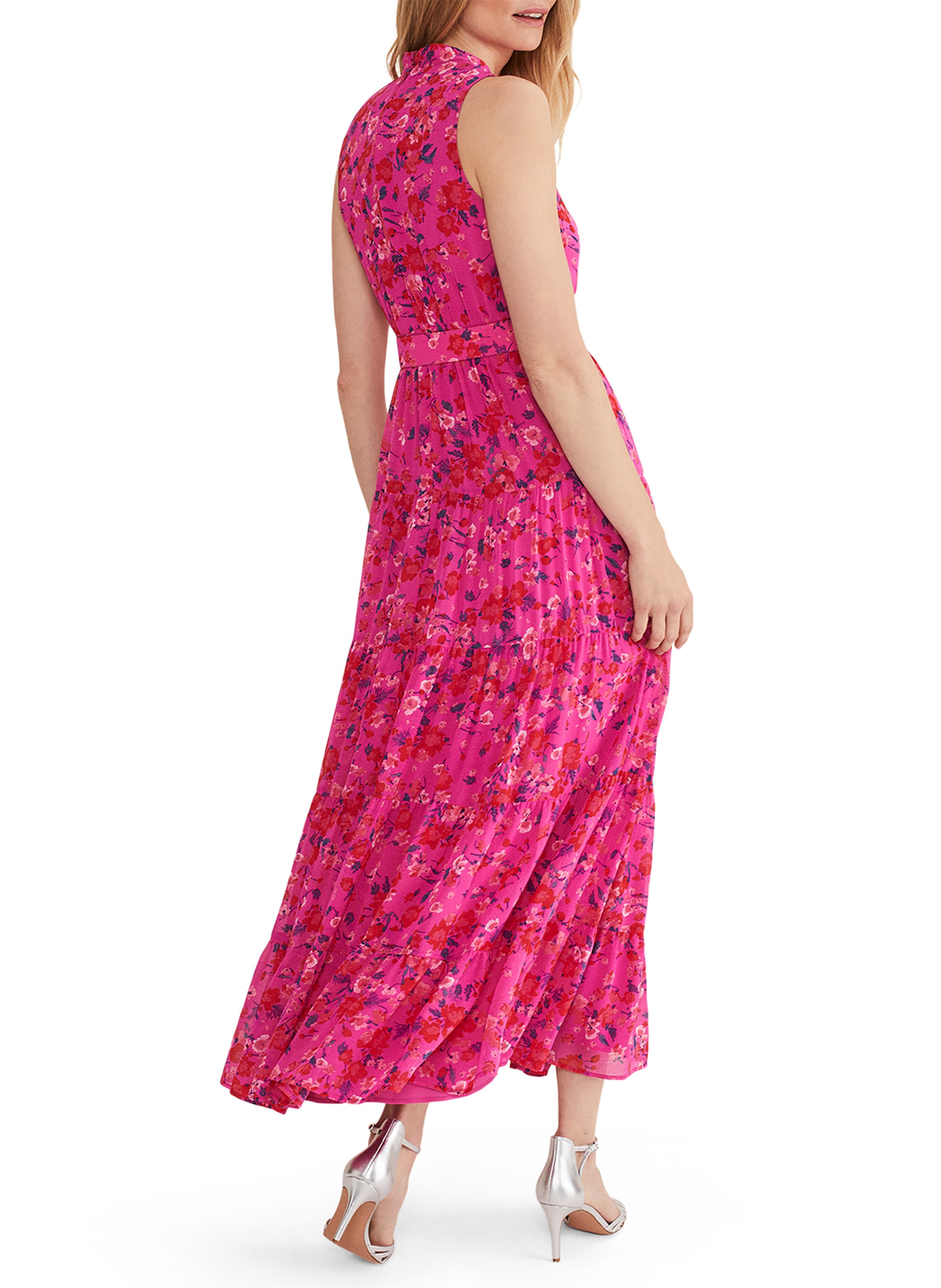 Long Printed Round-neck Dress Neon Pink Phase Eight - Women | Place des ...