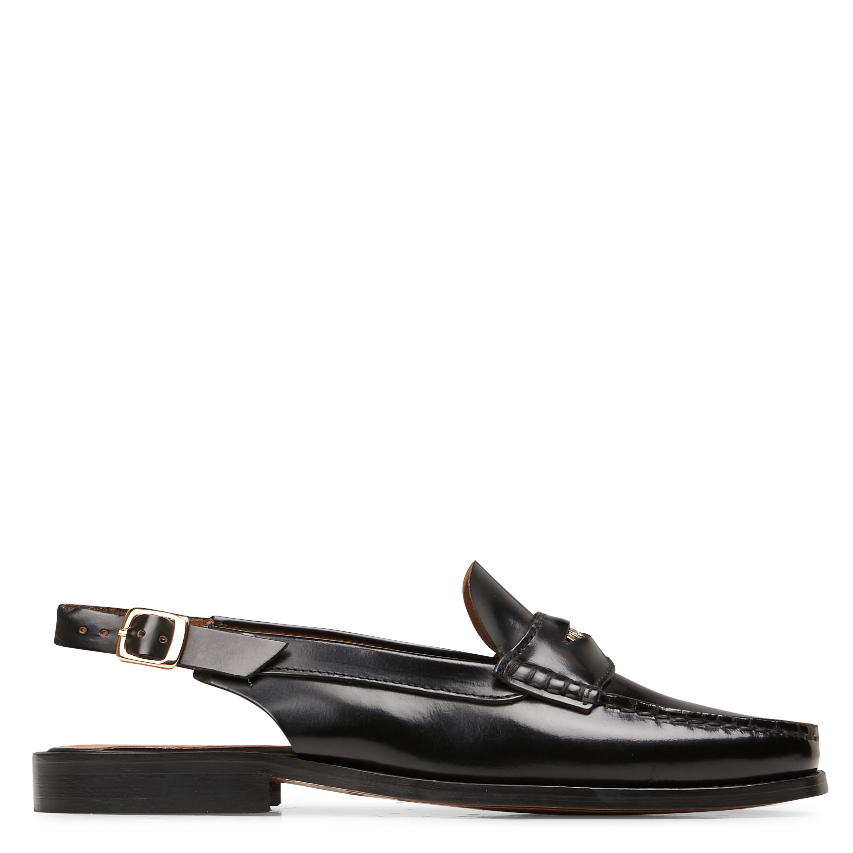 Glazed leather slingback loafers Noir Jonak - Women 609-OCEANE CUIR ...