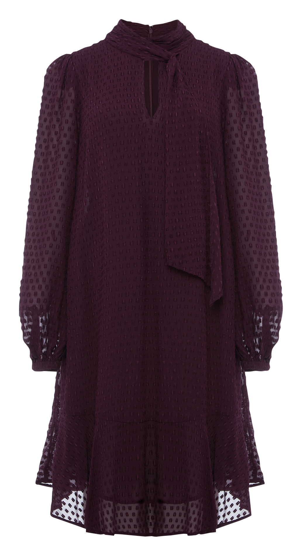 Dotted Swiss Midi Dress With High Neck Purple Phase Eight - Women ...