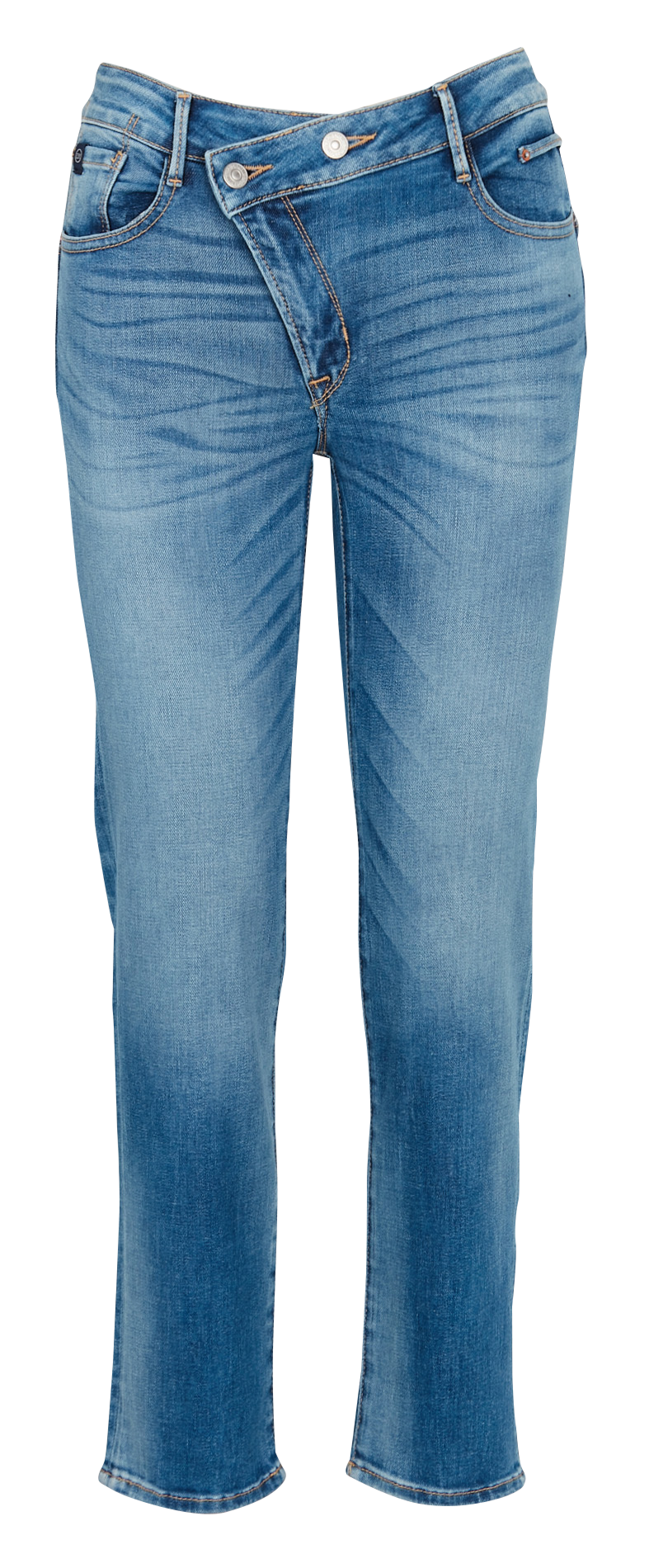 Jean high slim-fit 7/8ème asymétrique taille haute Pulphc16 Blue Le ...