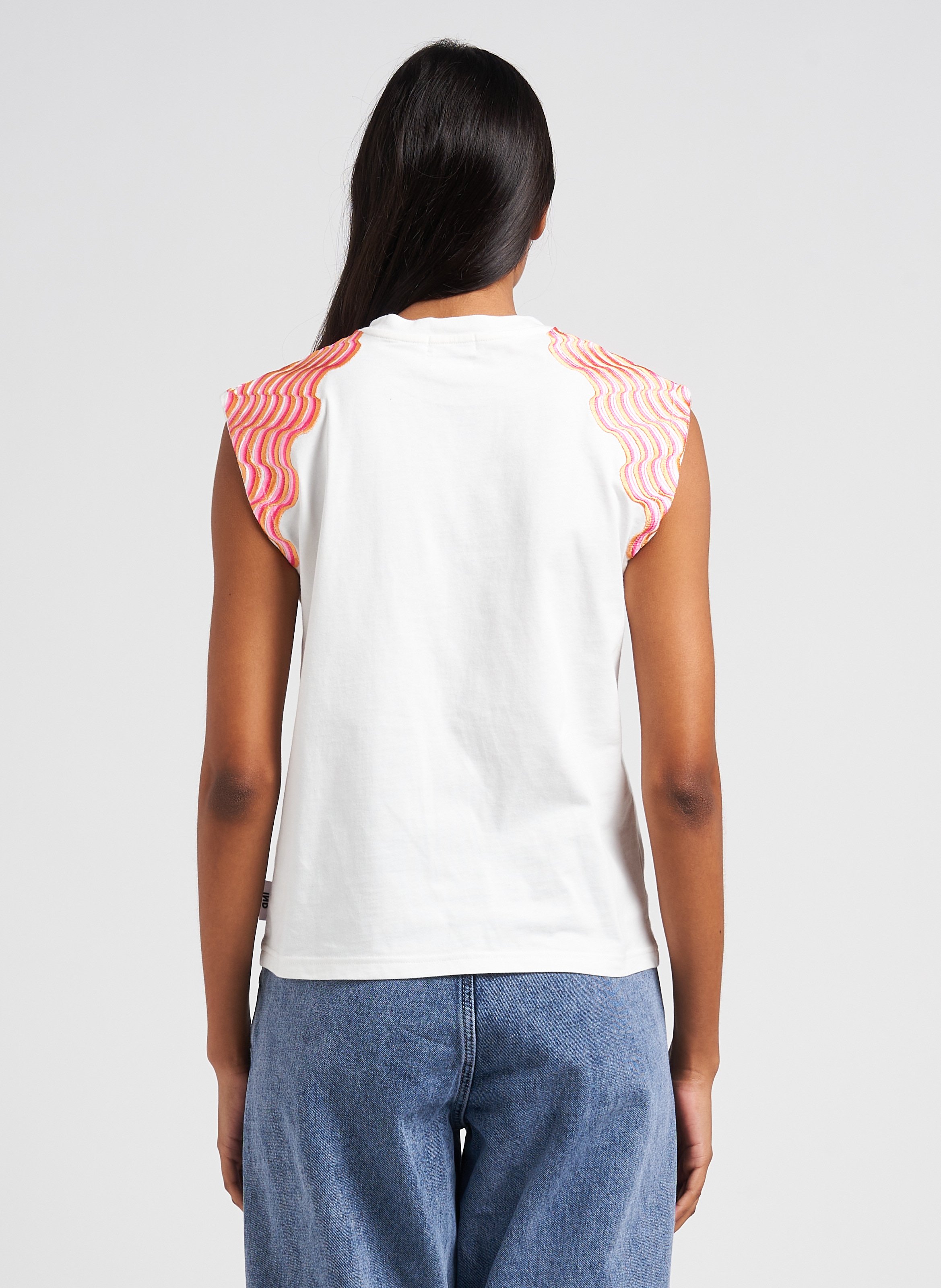 Tee-shirt Brodé En Coton Now Off White Indee - Femme