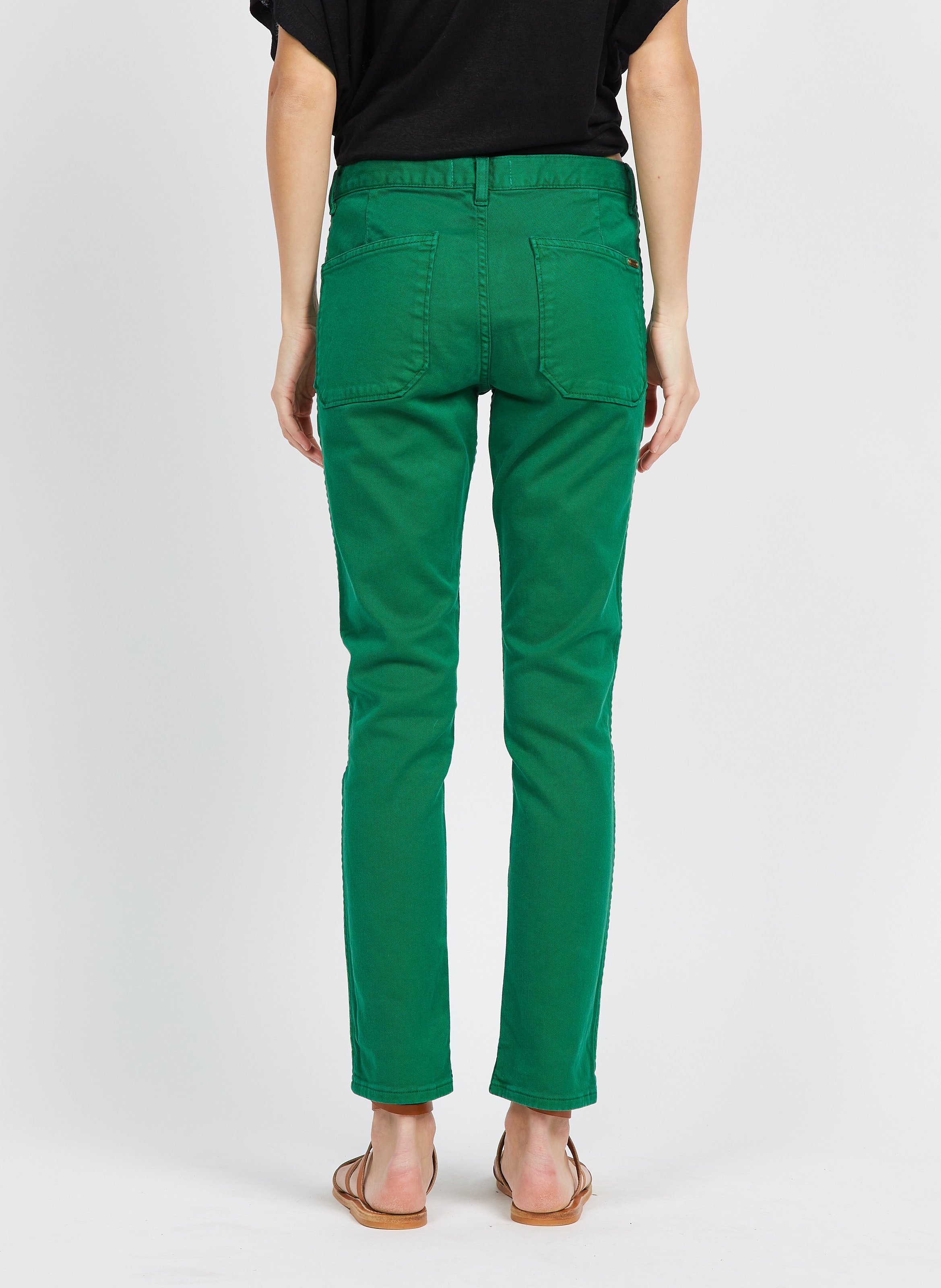 Cotton-blend Straight-leg Jeans Green Acquaverde - Women | Place des ...