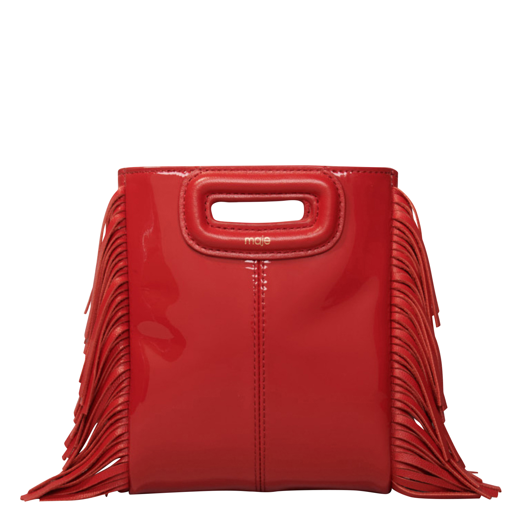 Sac bandoulière en cuir vernis M mini Rouge Maje - Femme MFASA01209 ...