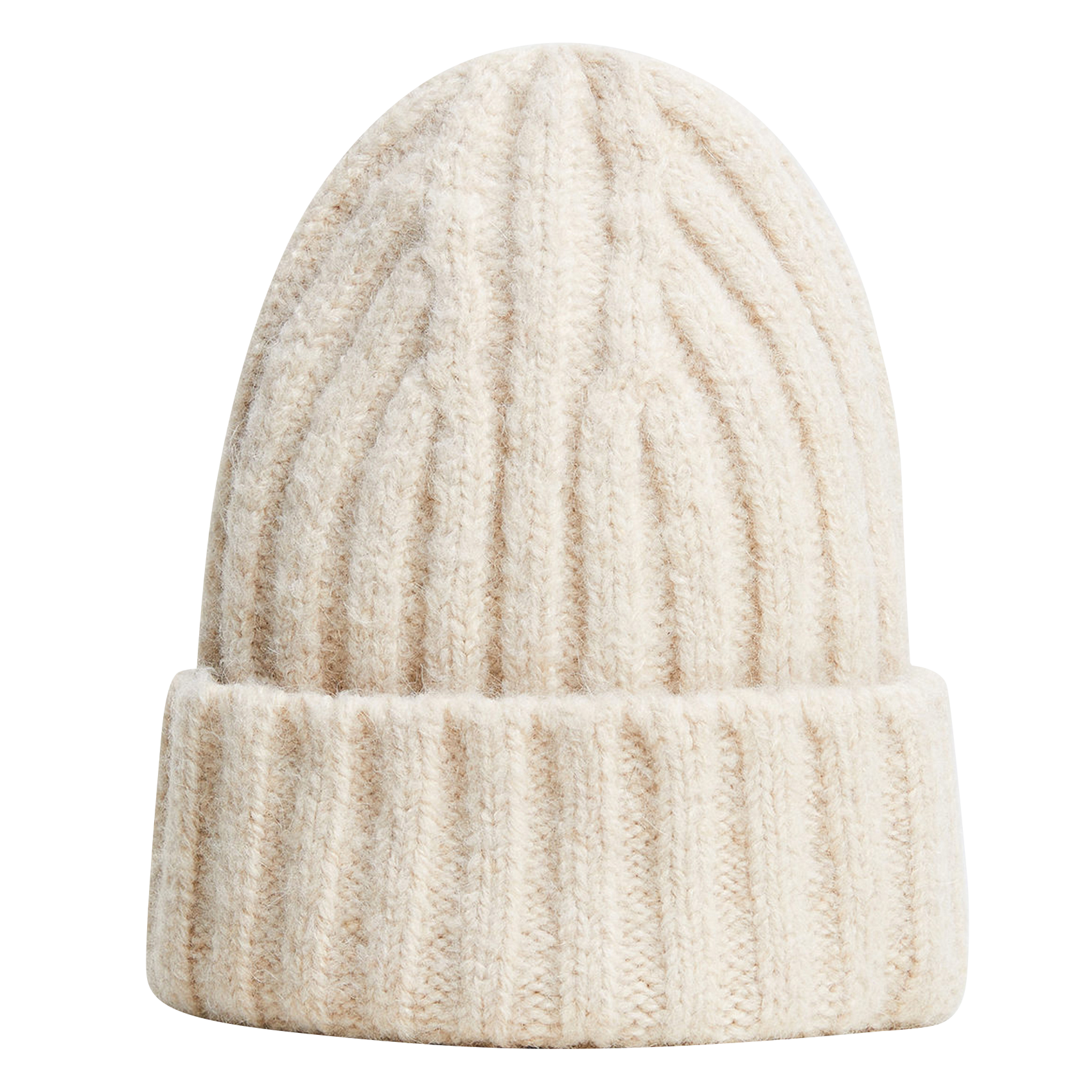 Ribbed Knit Beanie Beige Clair Mango - Women | Place des Tendances