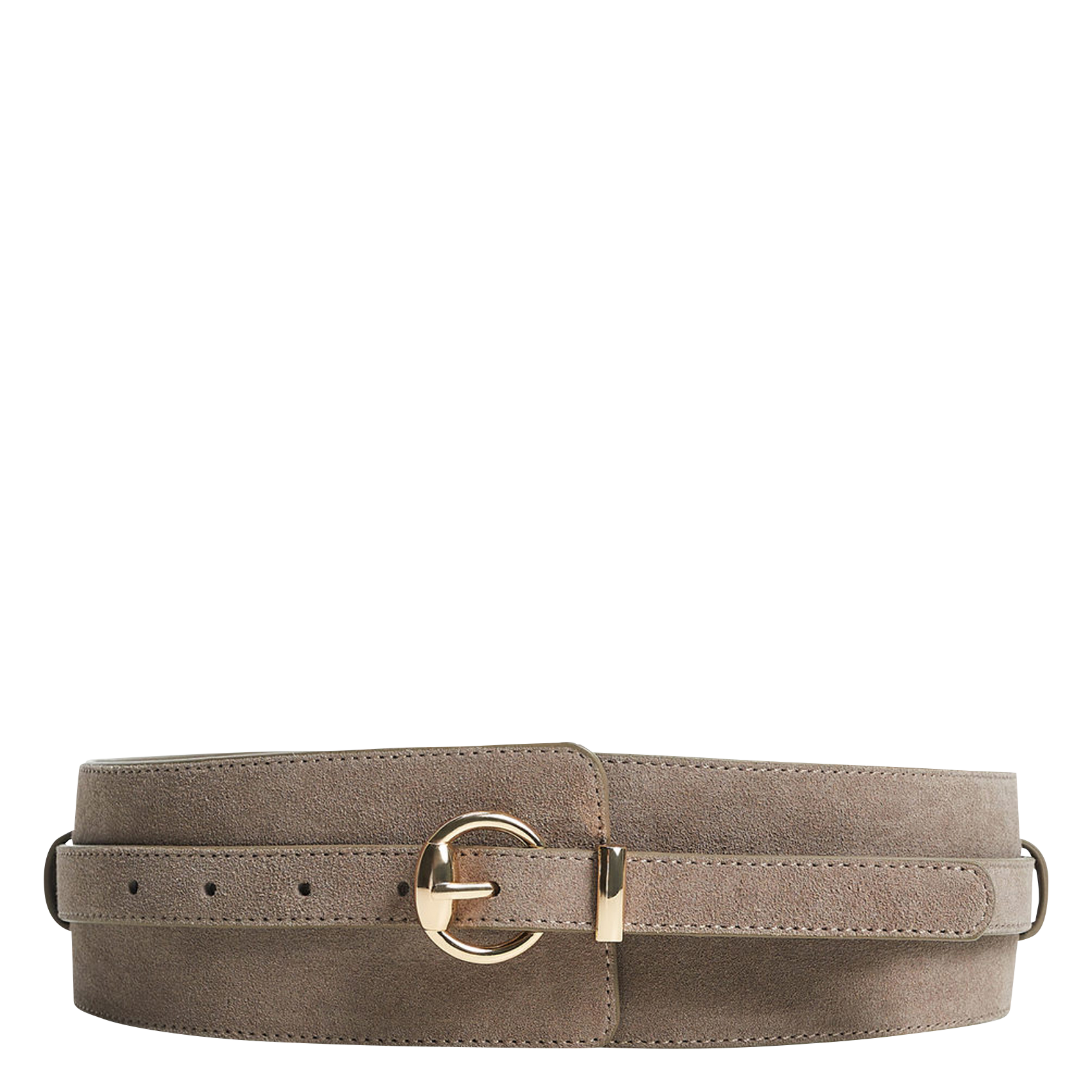 Brede, Leren Ceintuur Marron Moyen Mango - Dames | Place des Tendances