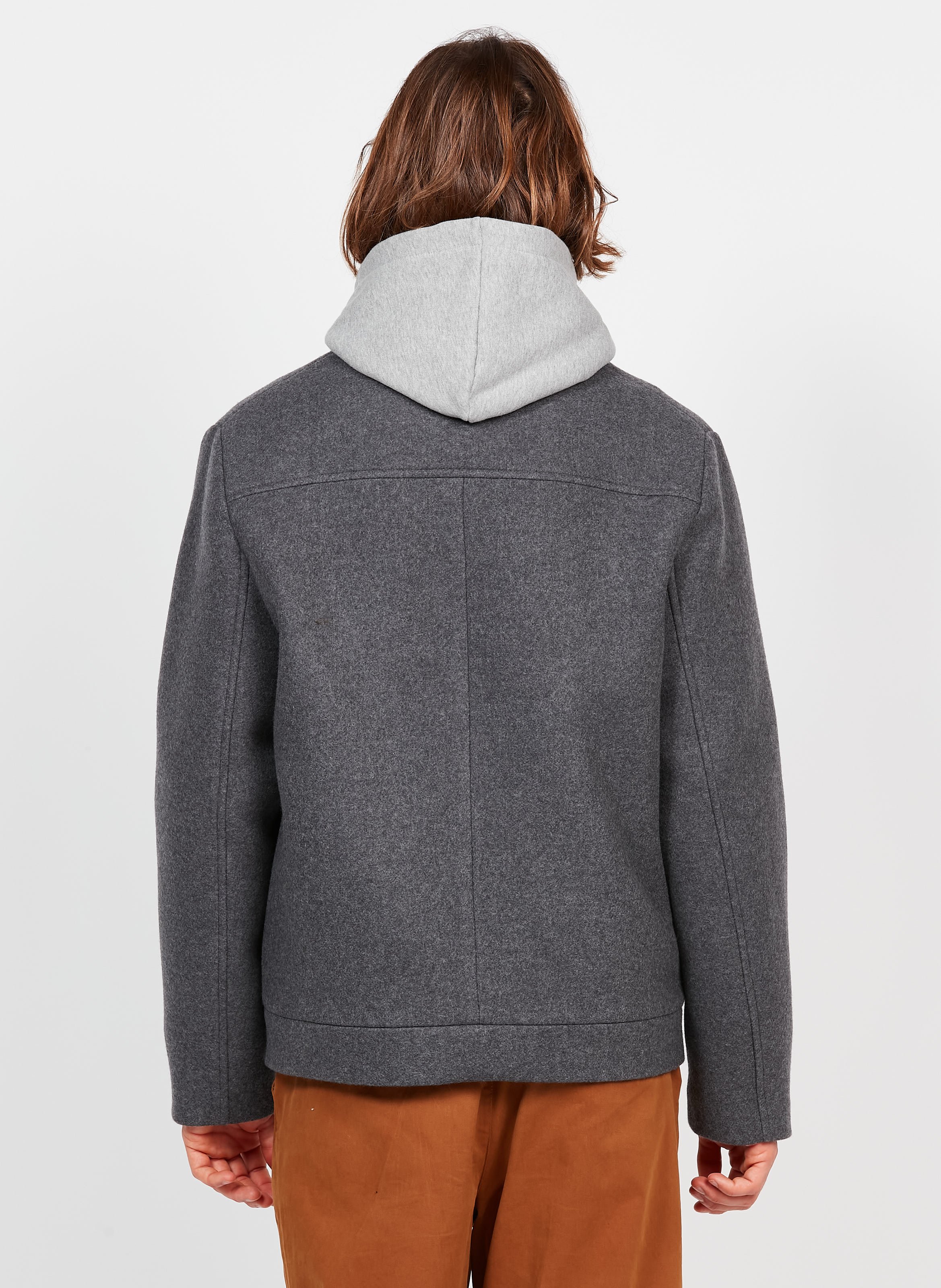 Short Recycled Wool Jacket Dark Grey Melange Closed - Men | Place des ...
