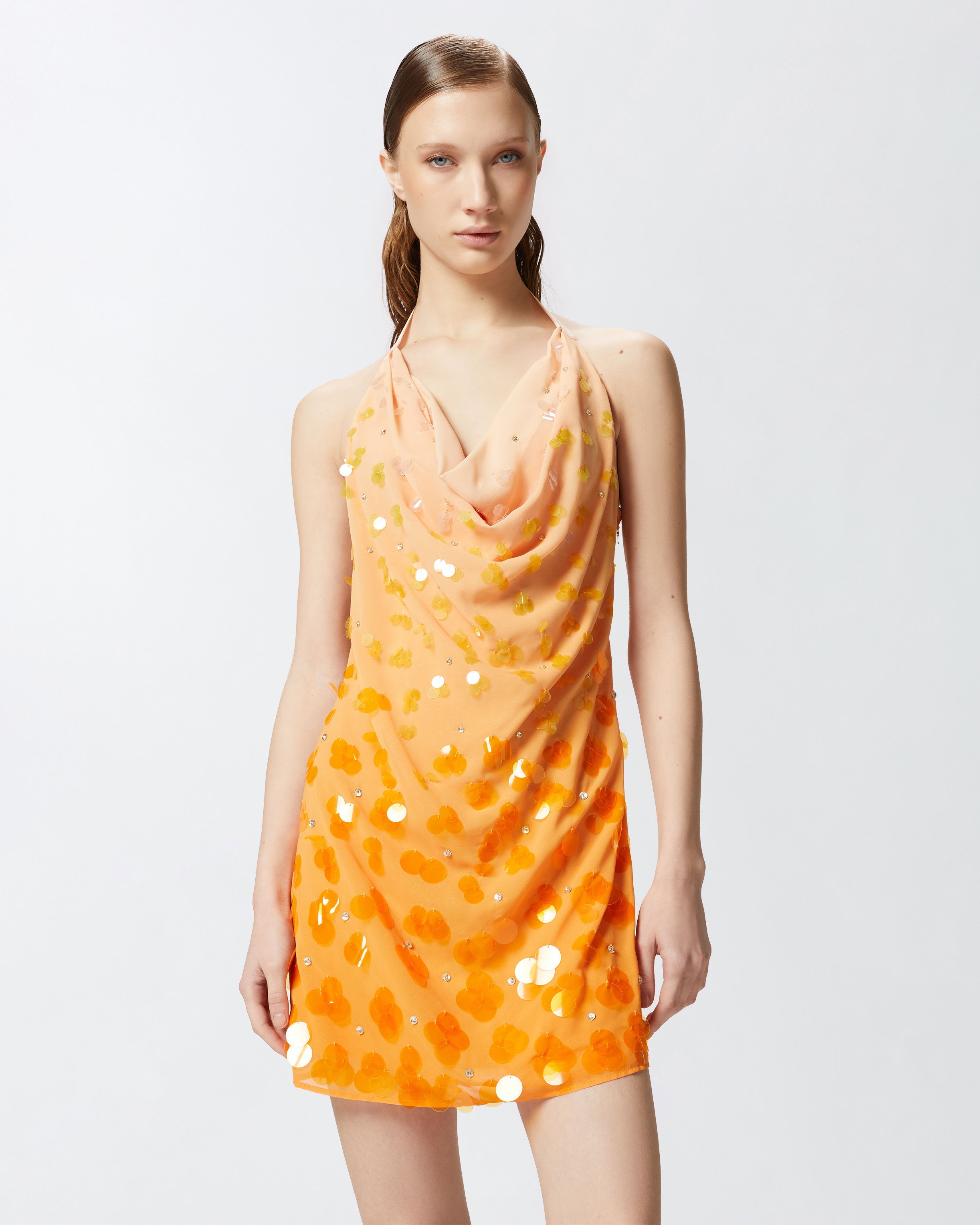 Mini-robe dos nu dégradée à paillettes Multicolore Pinko - Femme 104988 ...