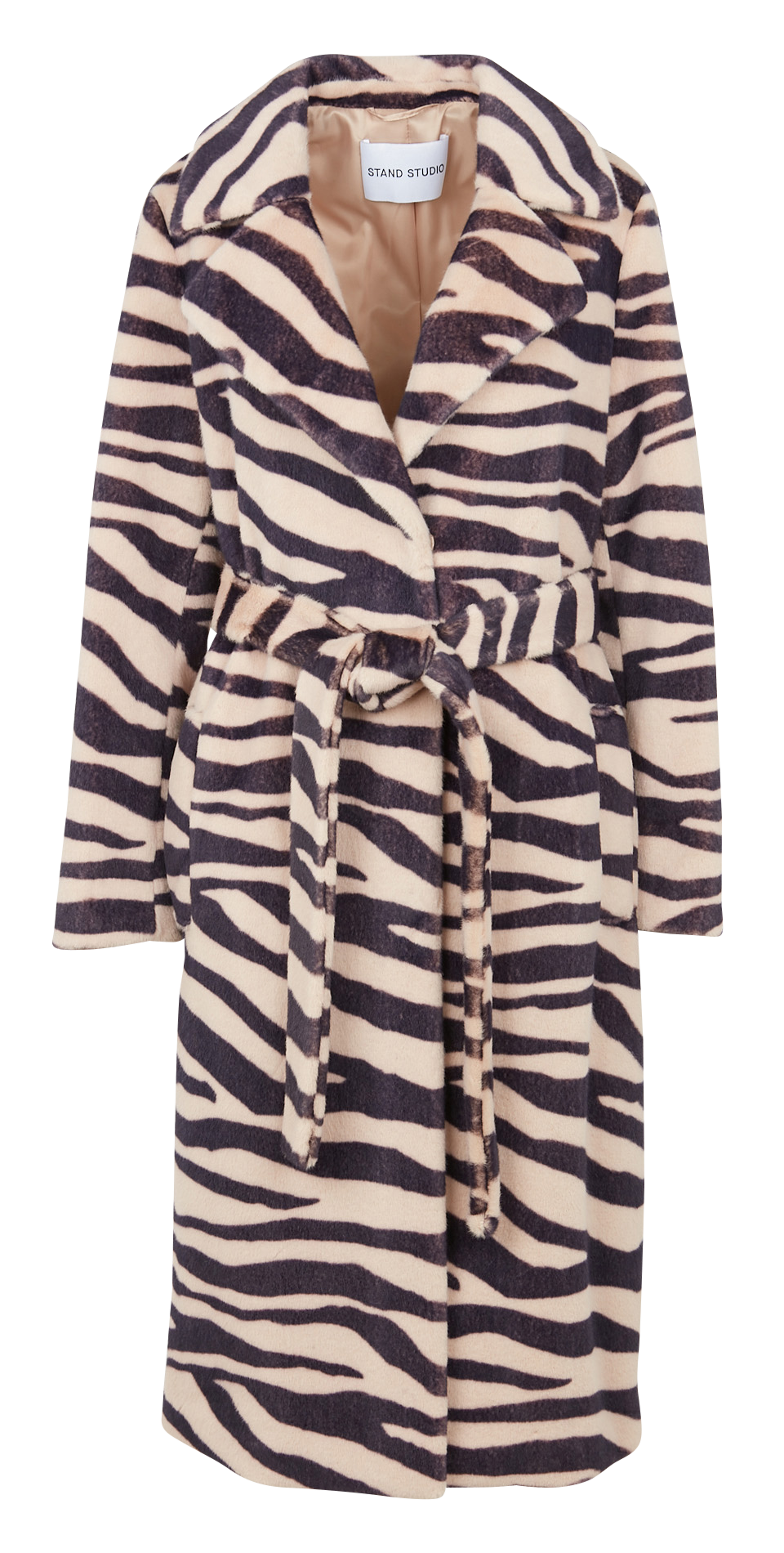 Lange Jas Met Zebraprint Beige Stand Studio - Dames | Place des Tendances